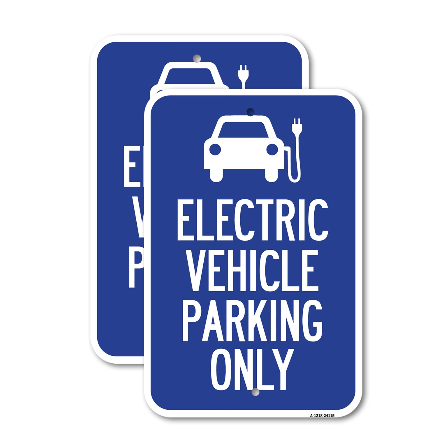 (2 Pack) Electric Vehicle Parking Only (With Graphic) | 12" X 18" Heavy ...