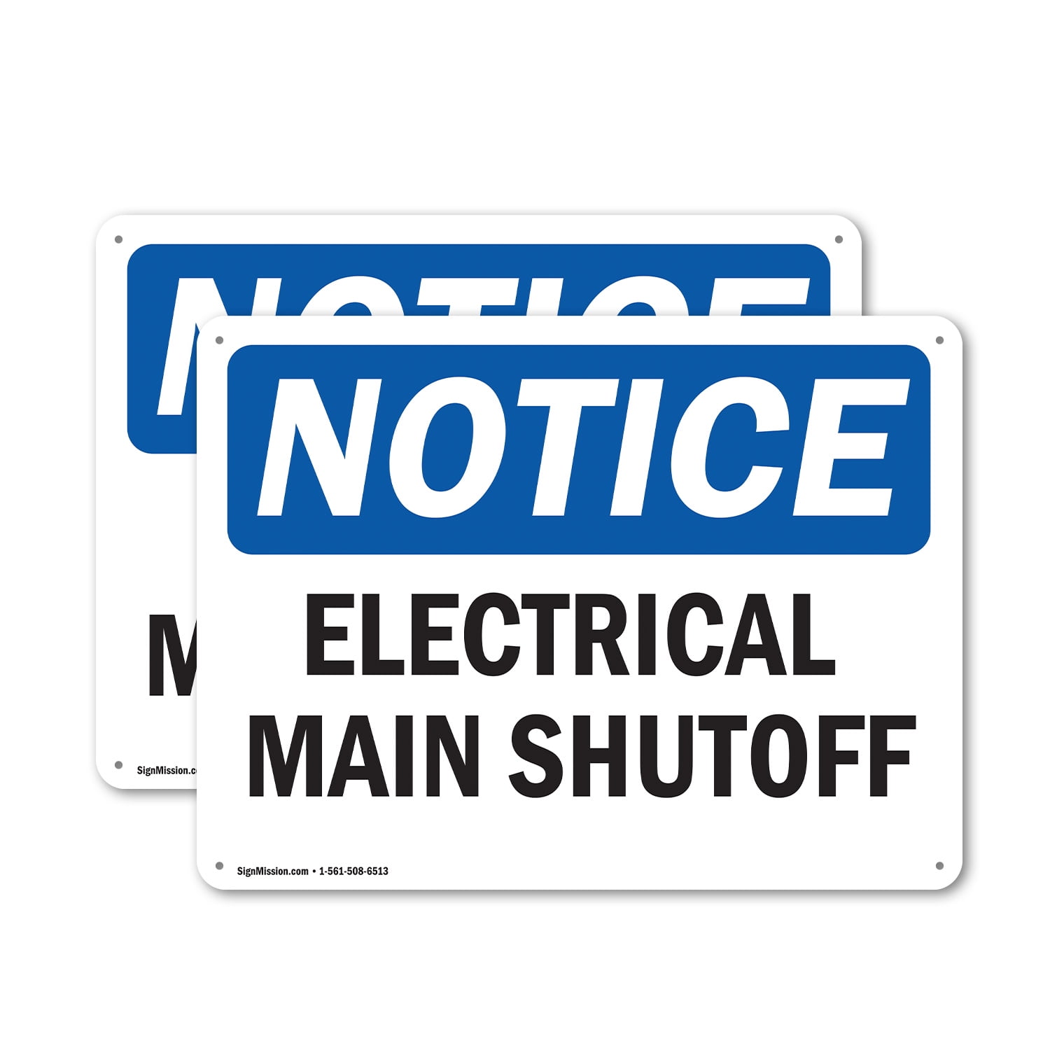 (2 Pack) Electrical Main Shutoff OSHA Notice Sign 24 Inch X 18 Inch ...