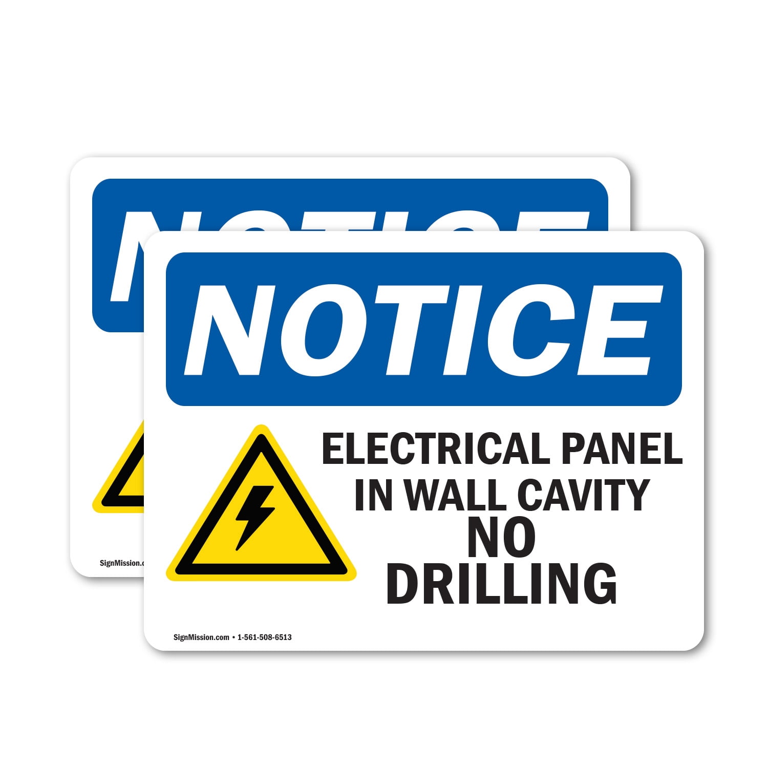 (2 Pack) Electrical Panel In Wall Cavity Sign - Walmart.com