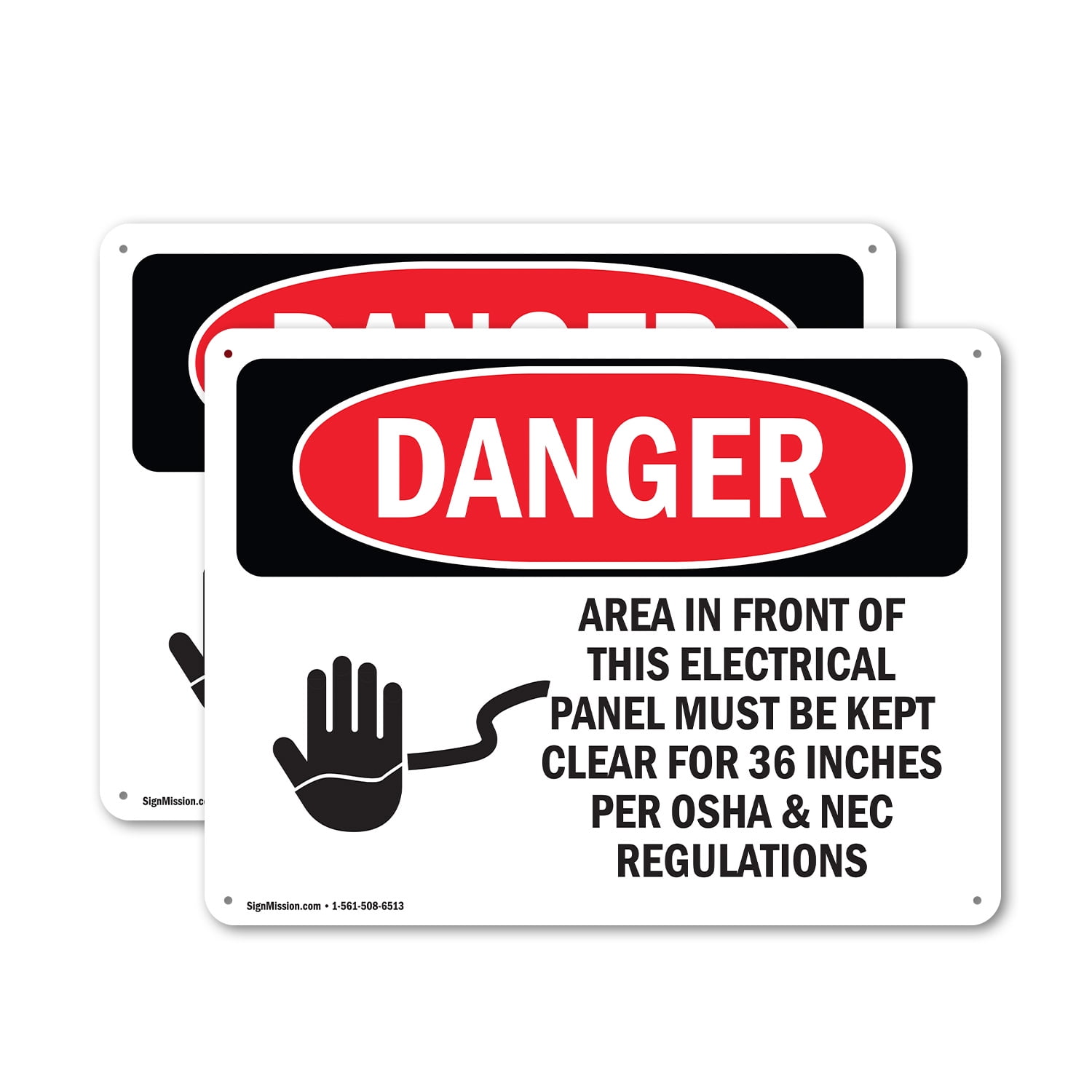 (2 Pack) Electrical Panel Keep Clear OSHA Danger Sign 18 Inch X 12 Inch ...