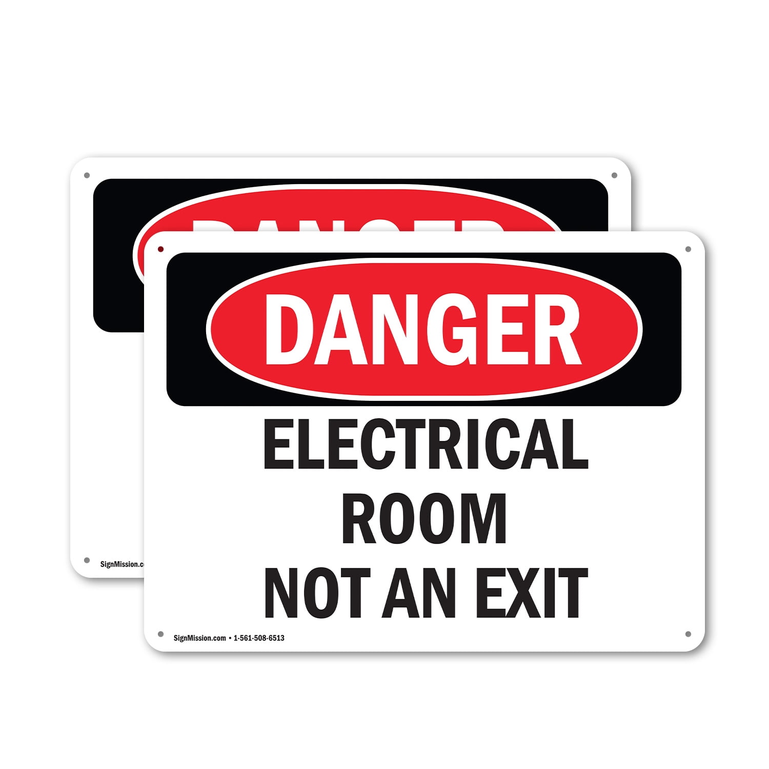 (2 Pack) Electrical Room Not An Exit OSHA Danger Sign 24 Inch X 18 Inch ...