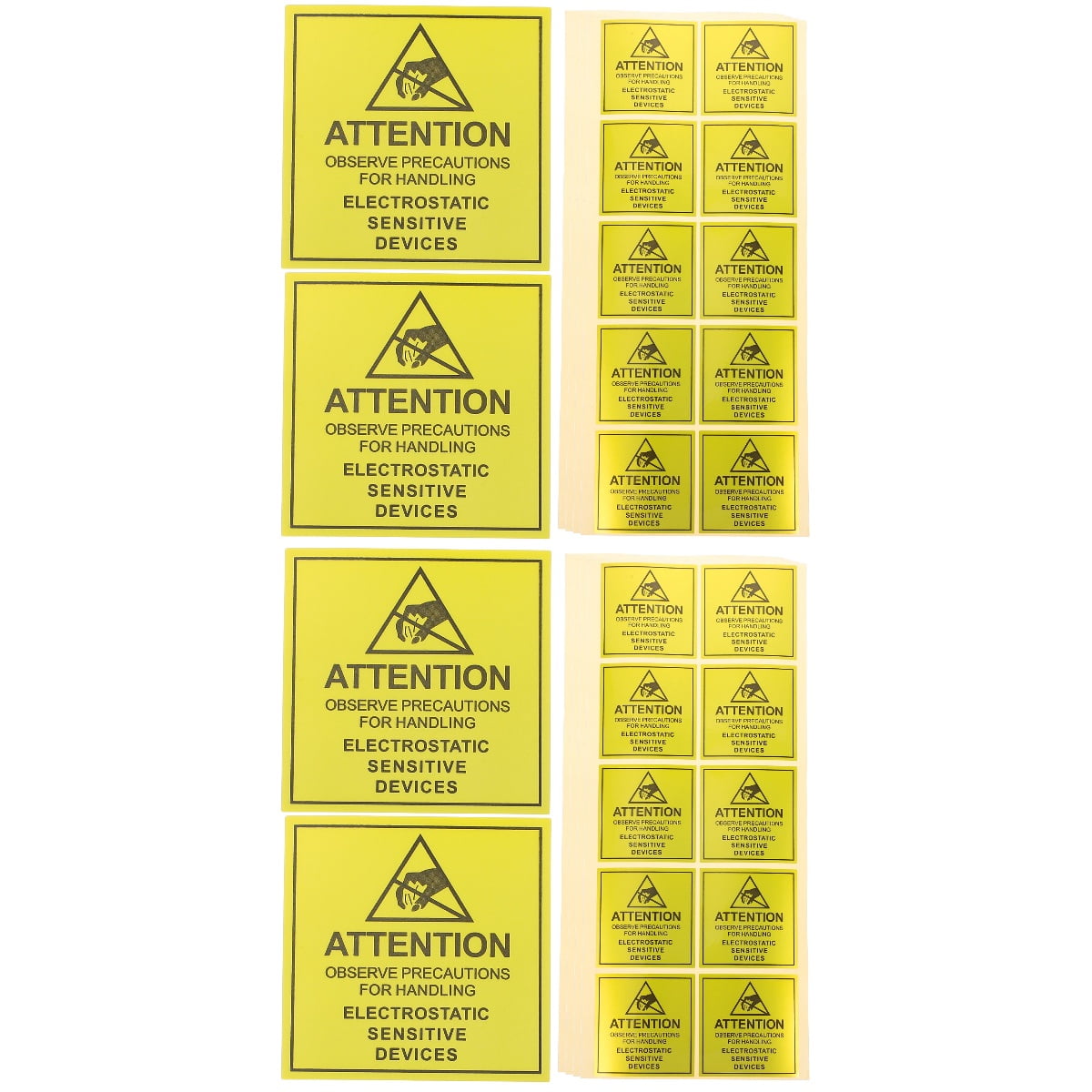 2 Pack Electrostatic Cautious Decals Warning Sign Electrical Sticker ...