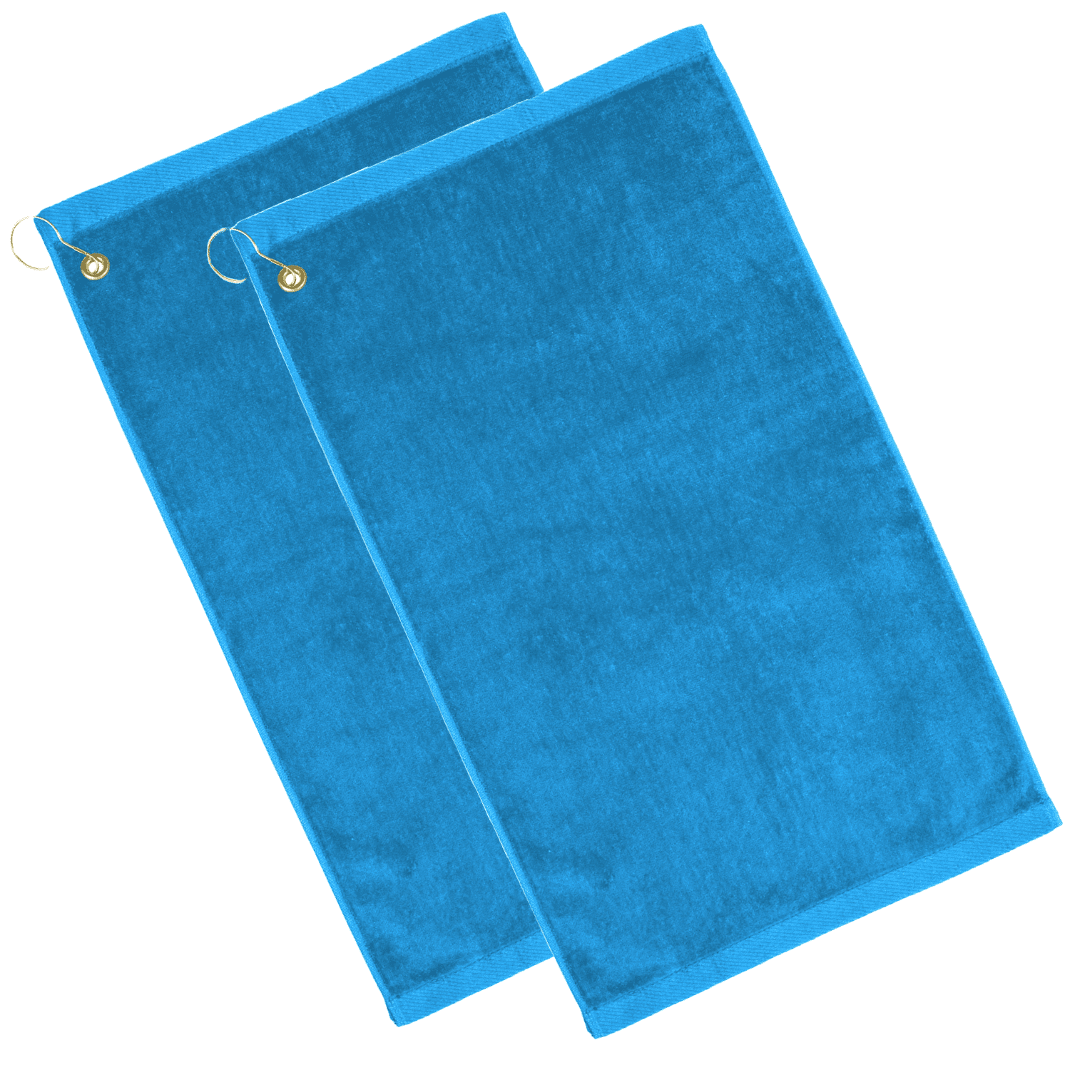 2-Pack Elegani Premium Cotton Terry Velour Golf Towel - Aqua Blue, 16 ...