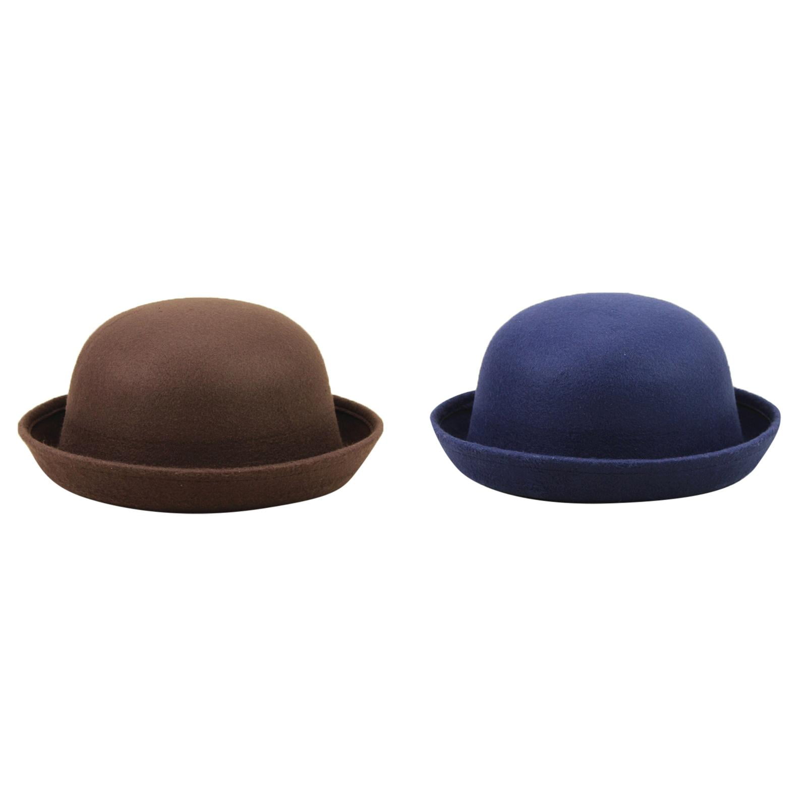 2-Pack,Elegant Adults Solid Hat Roll Up Brim Panama Bowler Hat Bucket ...