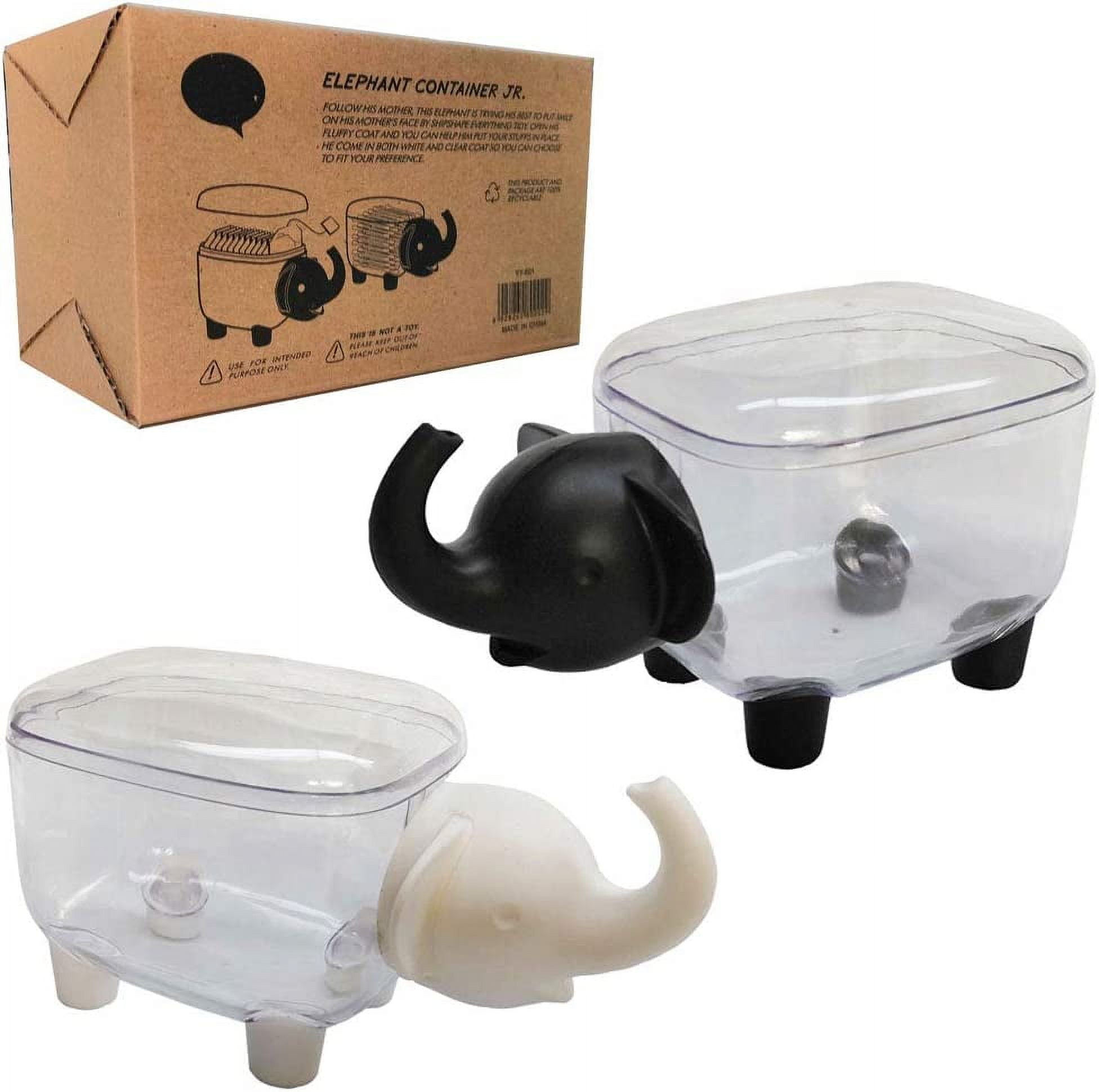 2 Pack Elephant Shape Cotton Swab Holder,Cotton Bud Small Q-Tips ...