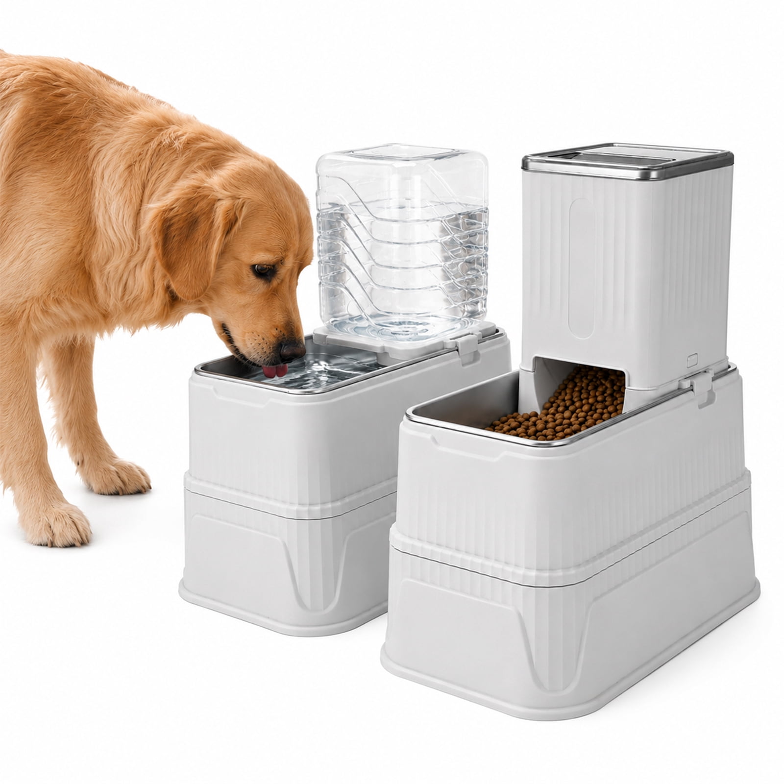 2 Pack Elevated Dog Bowls Set, 4.4 Lb Gravity Dog Feeder & 1.0 Gal ...