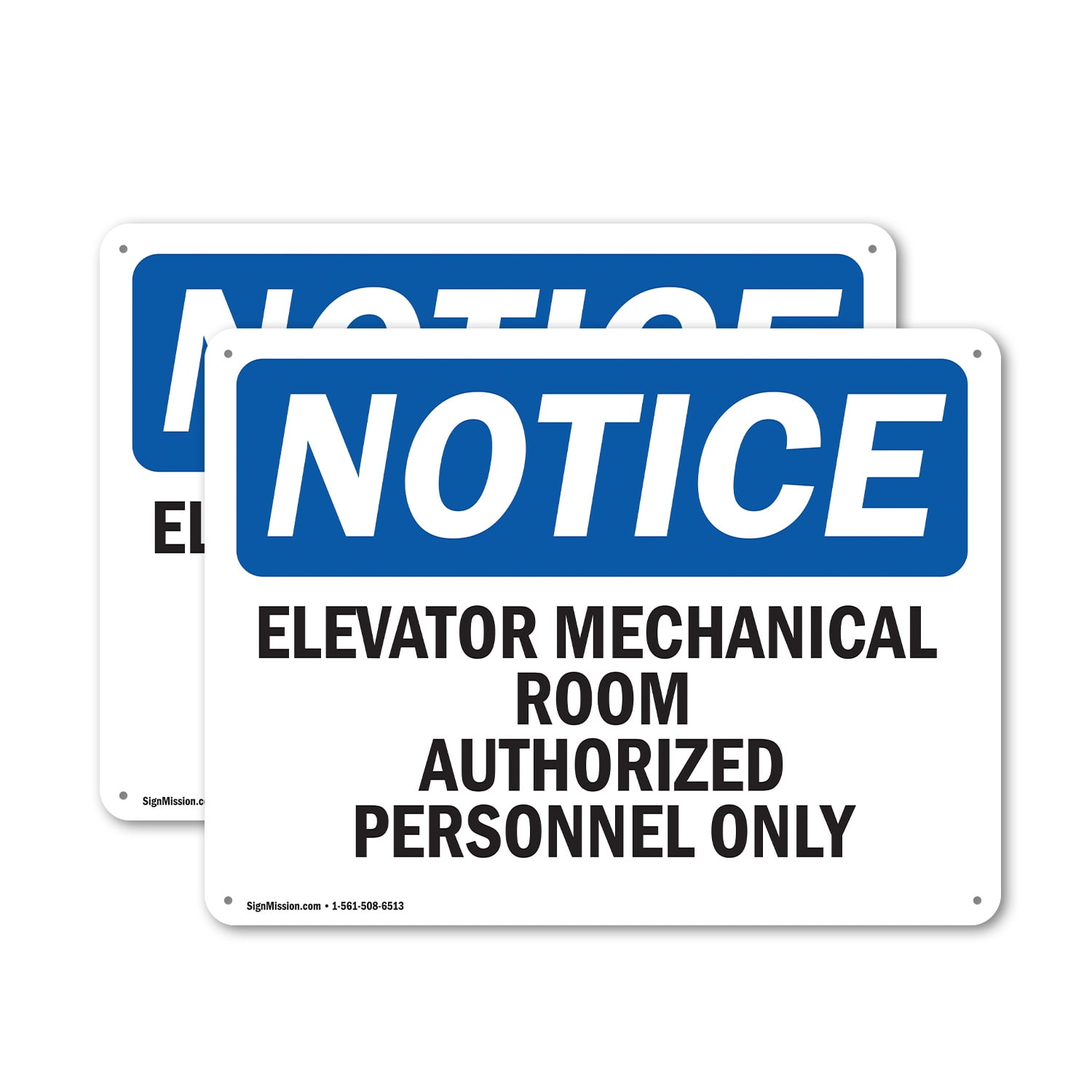 (2 Pack) Elevator Mechanical Room Authorized Personnel Only OSHA Notice ...