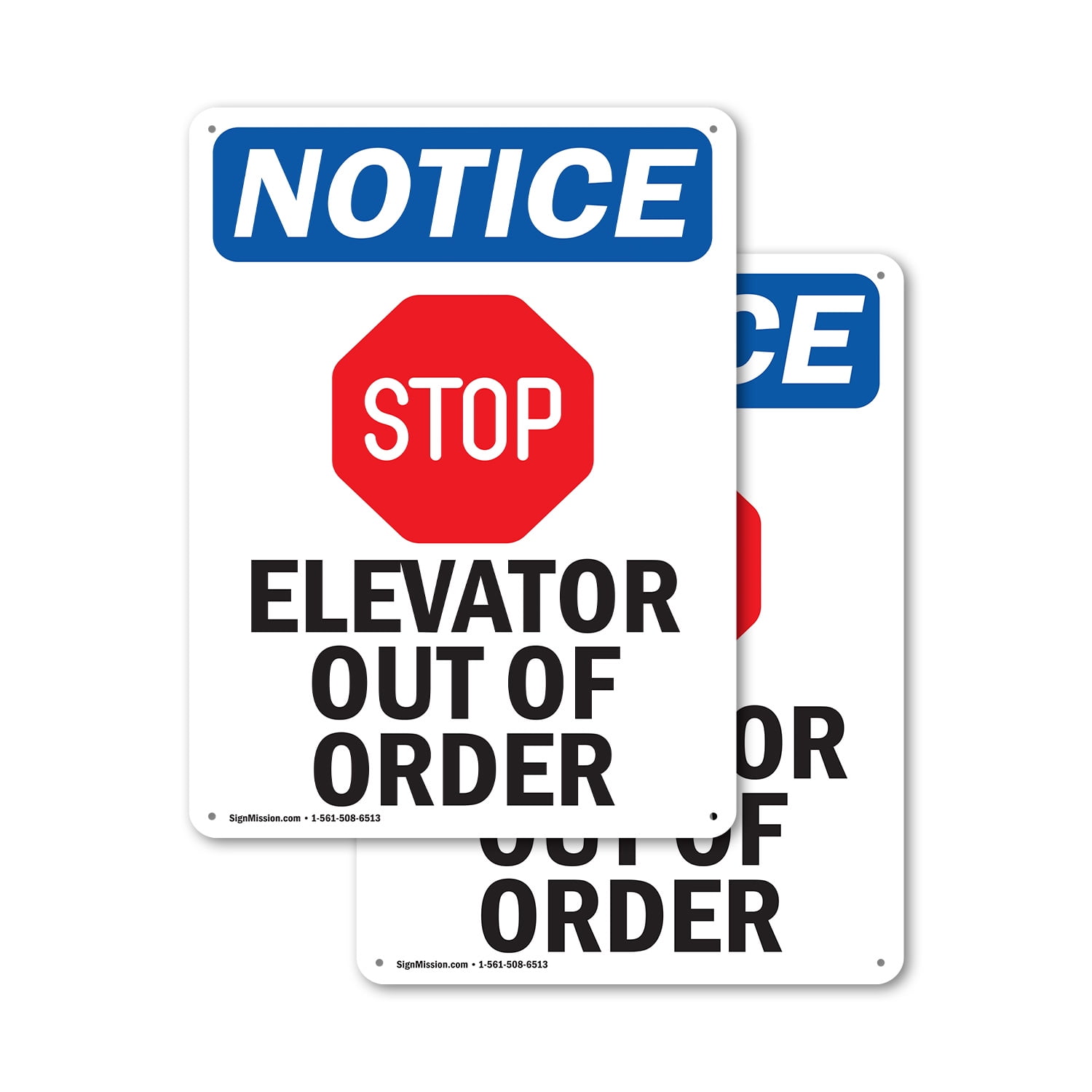 (2 Pack) Elevator Out Of Order OSHA Notice Sign 12 Inch X 18 Inch ...