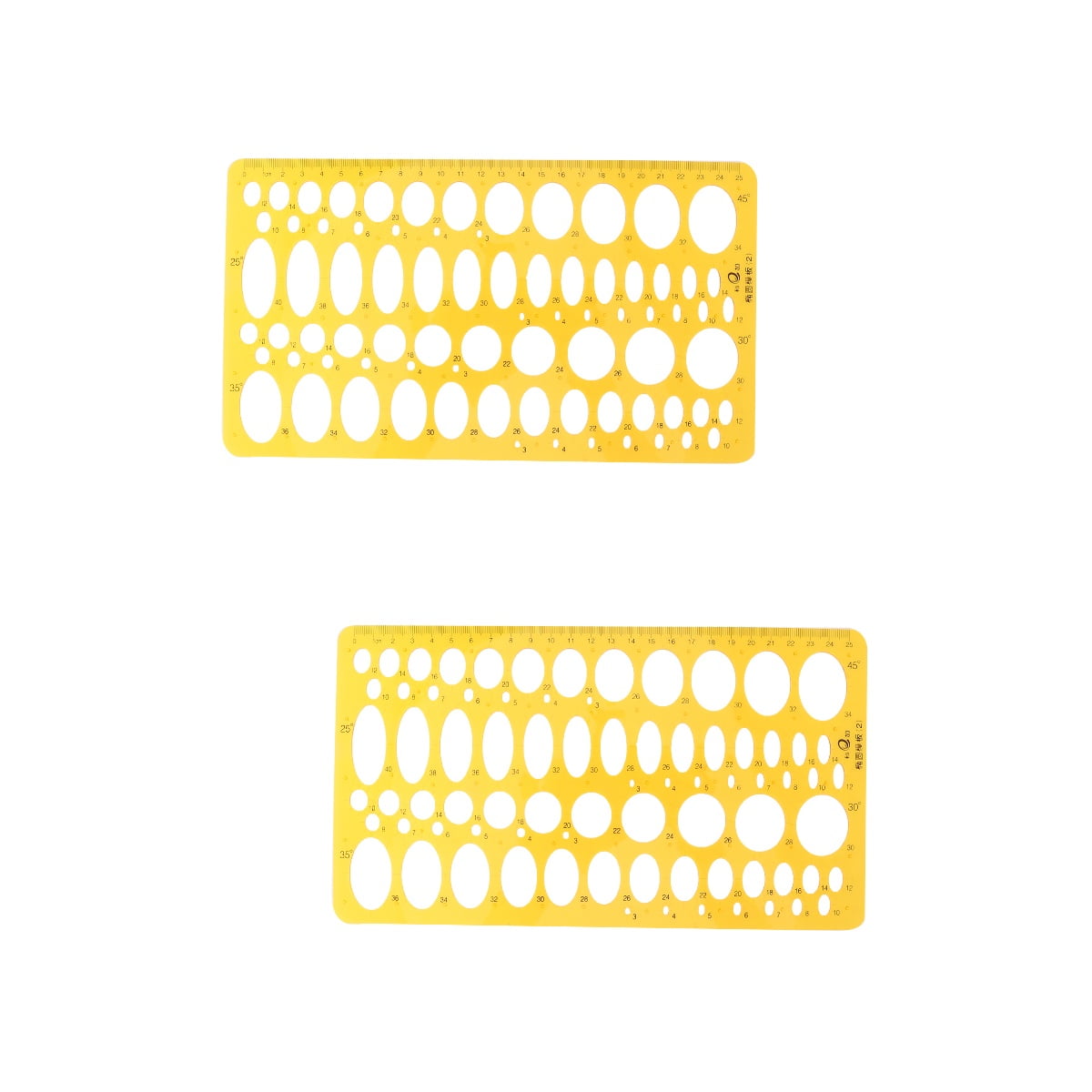 2 Pack Ellipse Measuring Rulers Drafting Shapes Templates Rules with ...