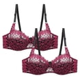 2-Pack Embroidered Lace Push Up Bras for Women Underwire Full Coverage ...