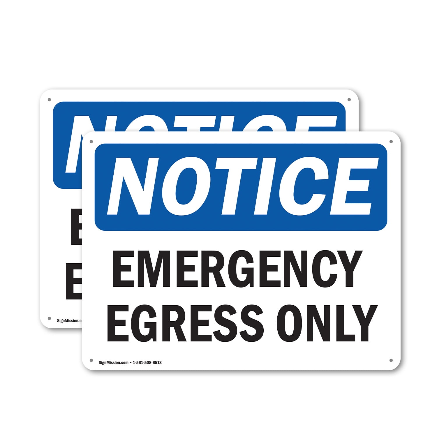 (2 Pack) Emergency Egress Only OSHA Notice Sign 10 Inch X 7 Inch Indoor ...