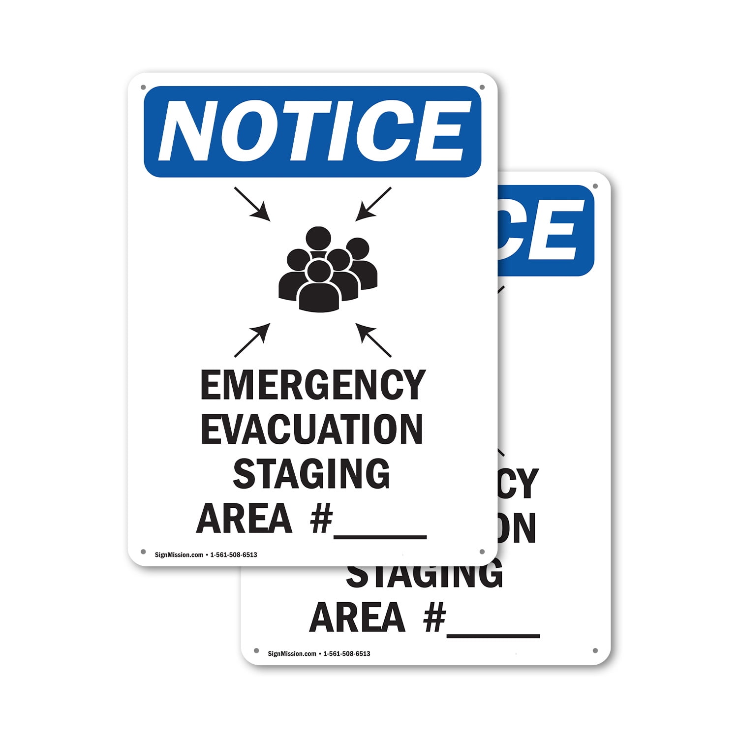 (2 Pack) Emergency Evacuation OSHA Notice Sign 7 Inch X 10 Inch Indoor ...