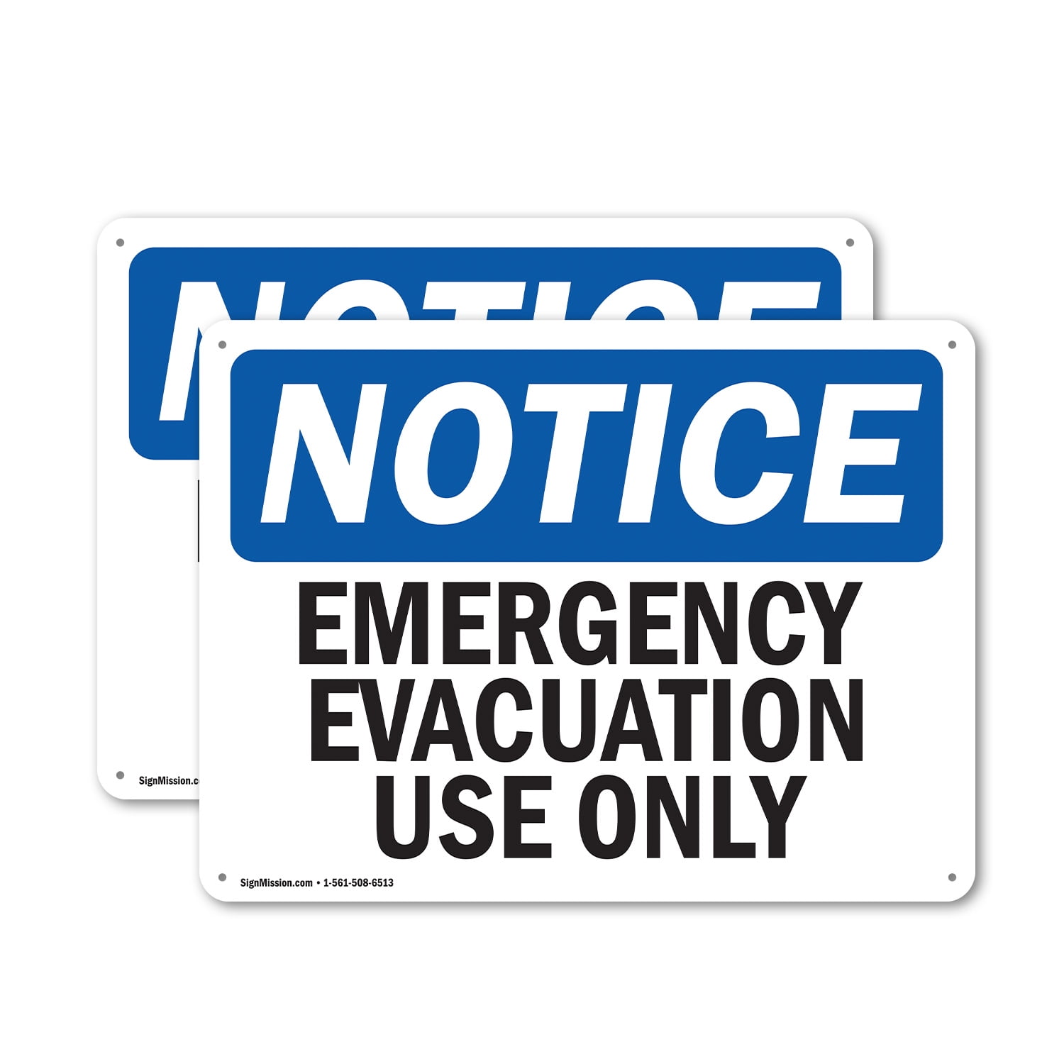 (2 Pack) Emergency Evacuation Use Only OSHA Notice Sign 14 Inch X 10 ...