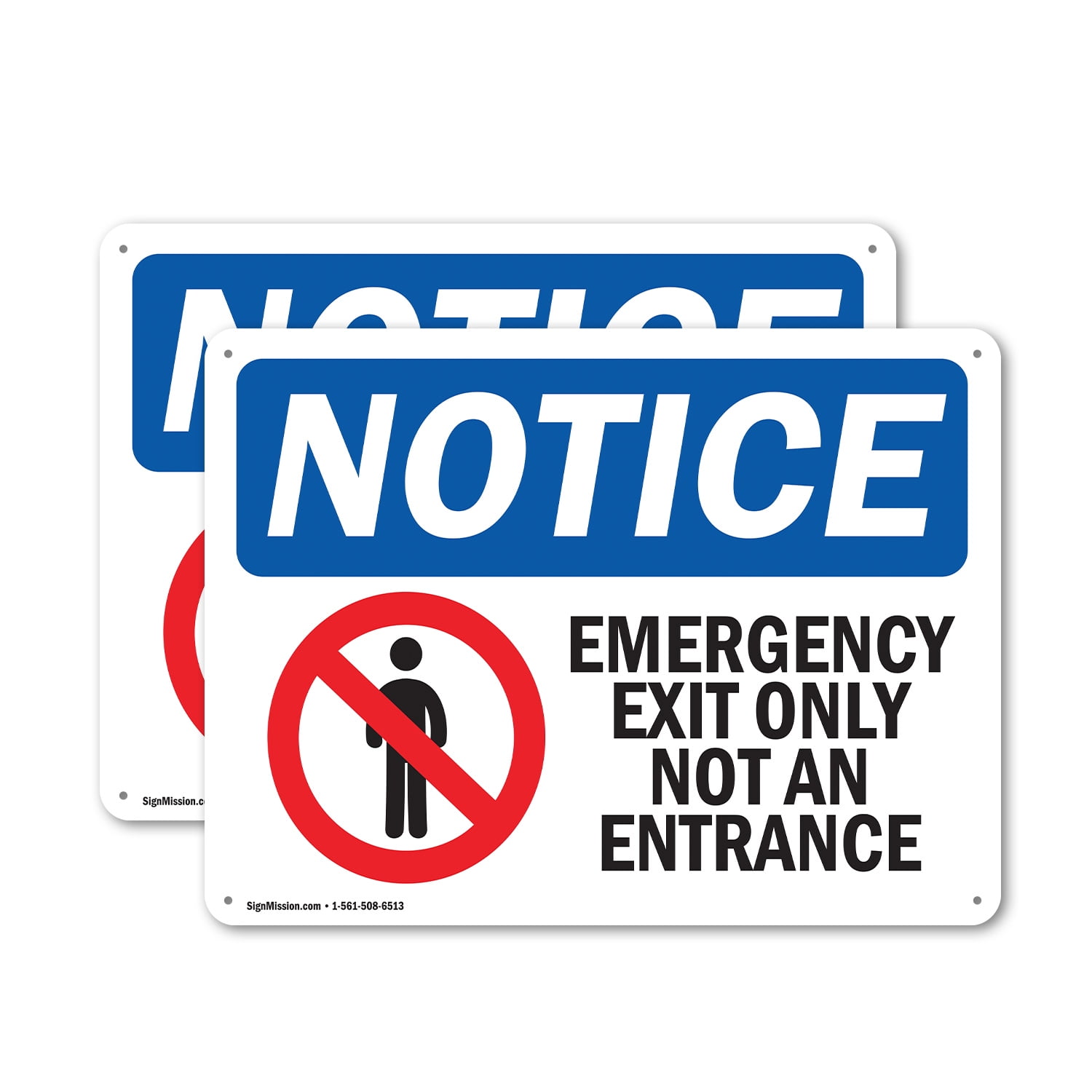 (2 Pack) Emergency Exit Only Not An Entrance OSHA Notice Sign 14 Inch X ...