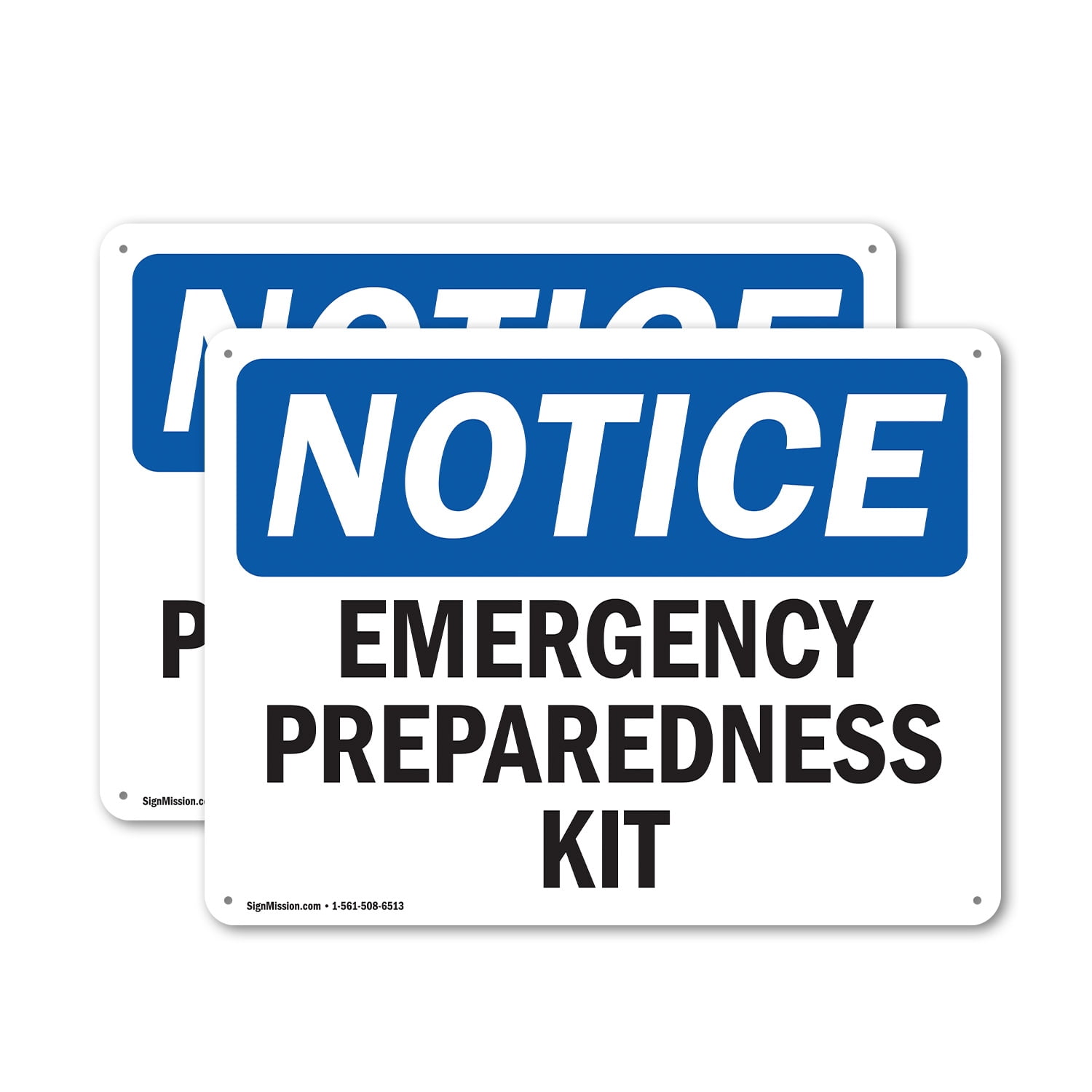 (2 Pack) Emergency Preparedness Kit OSHA Notice Sign 14 Inch X 10 Inch ...