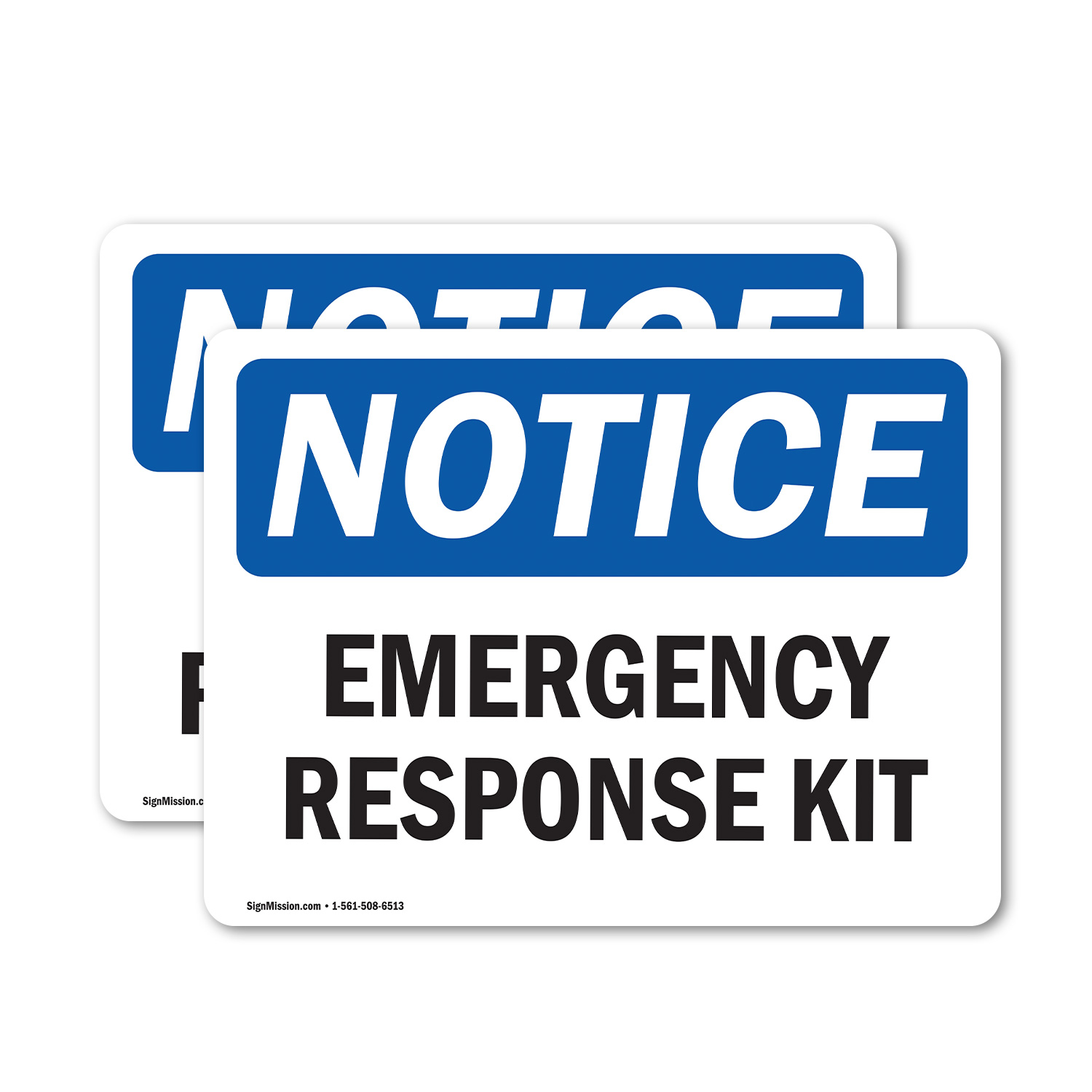 (2 Pack) Emergency Response Kit OSHA Notice Sign 5 Inch X 3.5 Inch ...