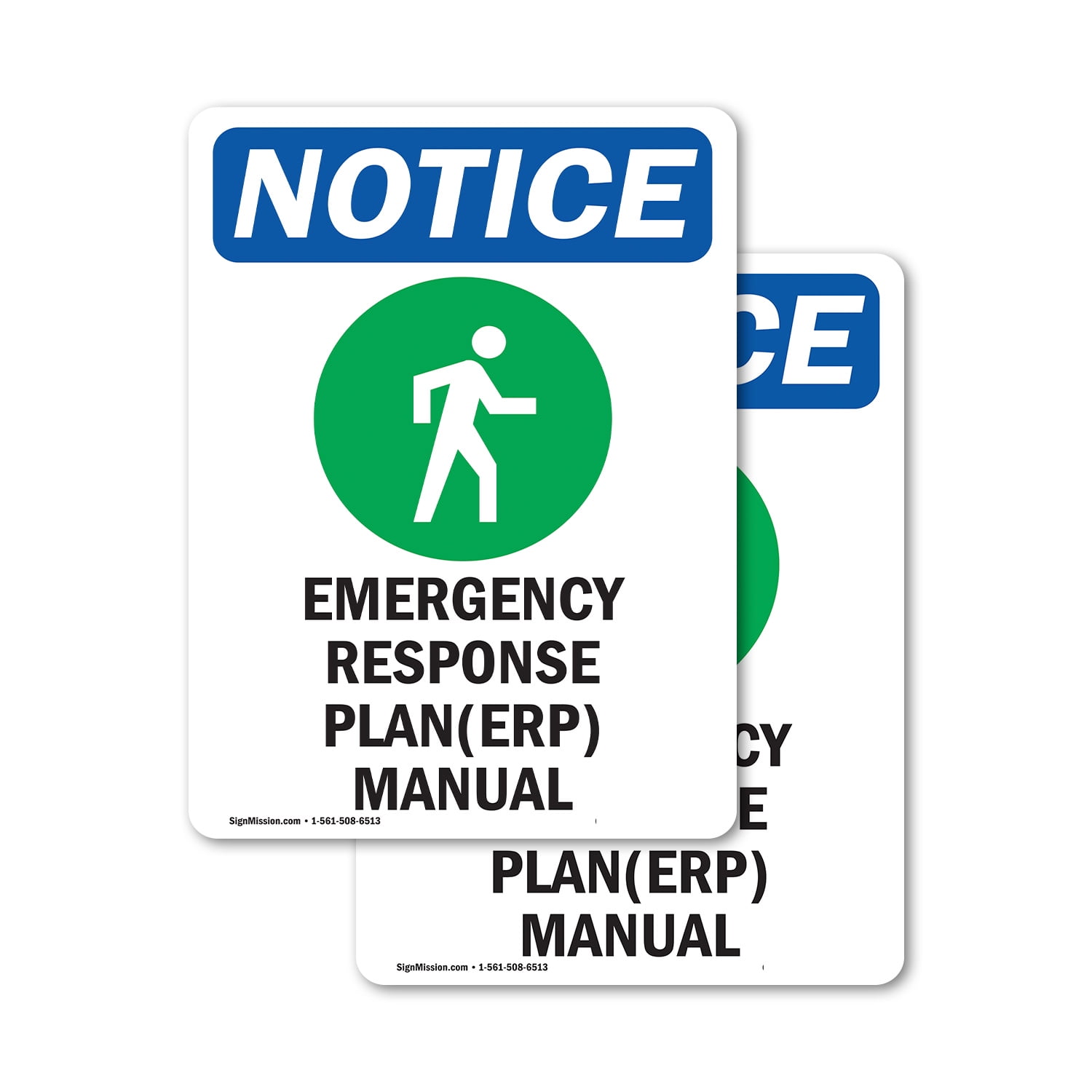 (2 Pack) Emergency Response Sign With Symbol OSHA Notice Sign 5 Inch X ...