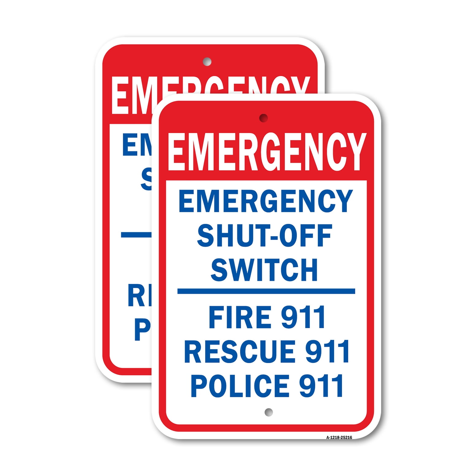 (2 Pack) Emergency Shut-off Switch Fire 911 Rescue 911 Poli | 12" X 18 ...