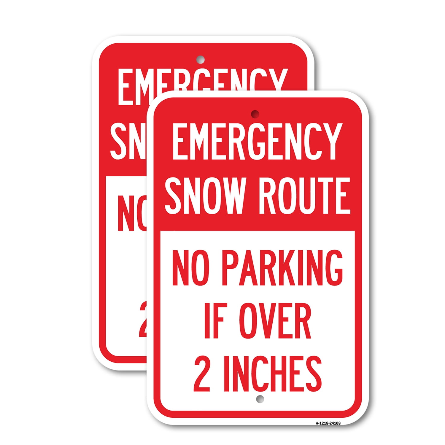 (2 Pack) Emergency Snow Route No Parking Emergency Snow Route No ...