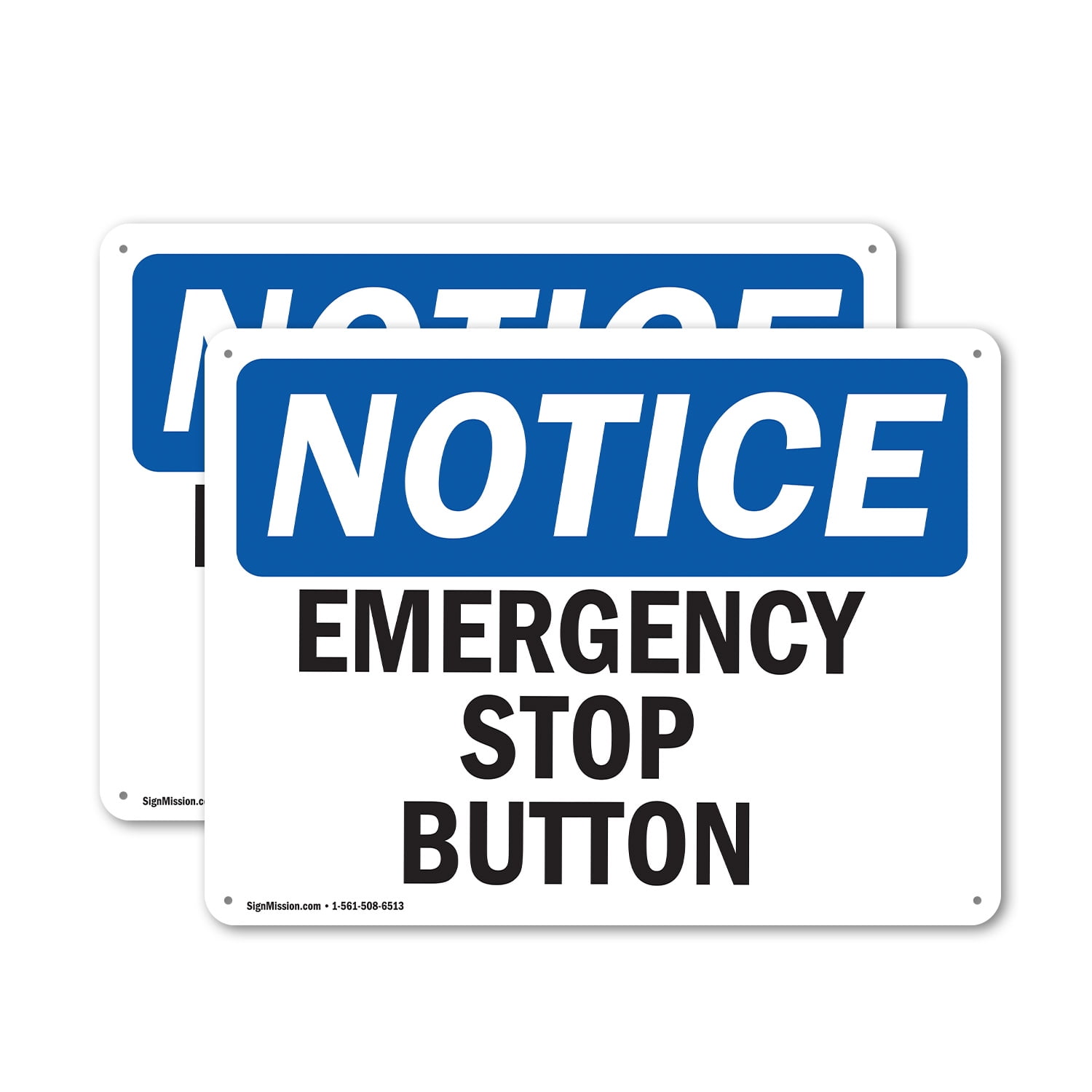 (2 Pack) Emergency Stop Button OSHA Notice Sign 10 Inch X 7 Inch ...