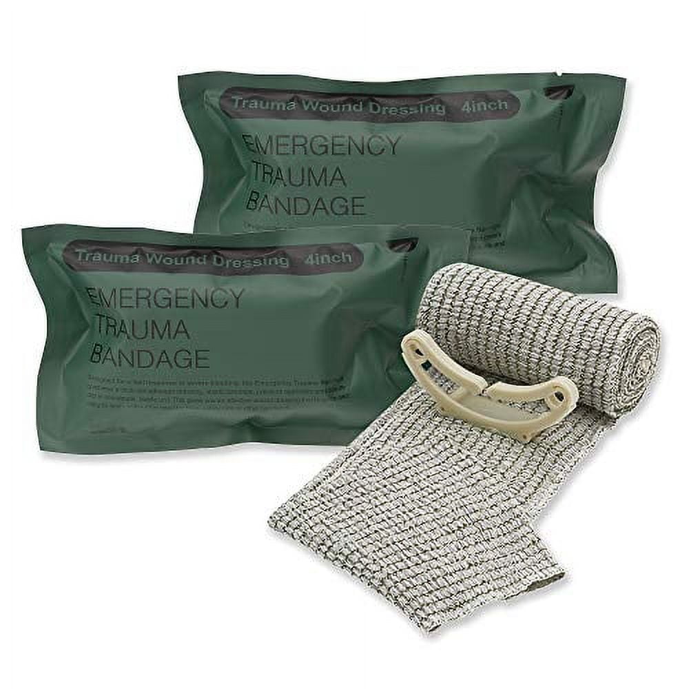 2 Pack Emergency Trauma 4" Israeli Style Bandage - Combat Military ...