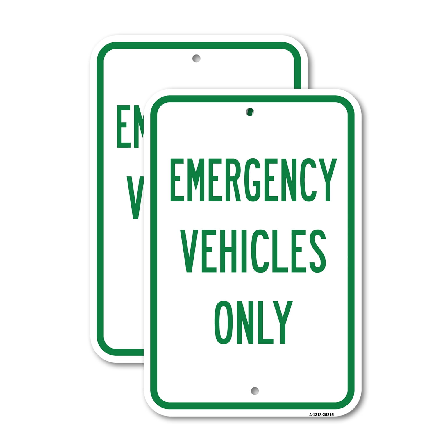 (2 Pack) Emergency Vehicles Only | 12" X 18" Heavy-Gauge Aluminum Sign ...