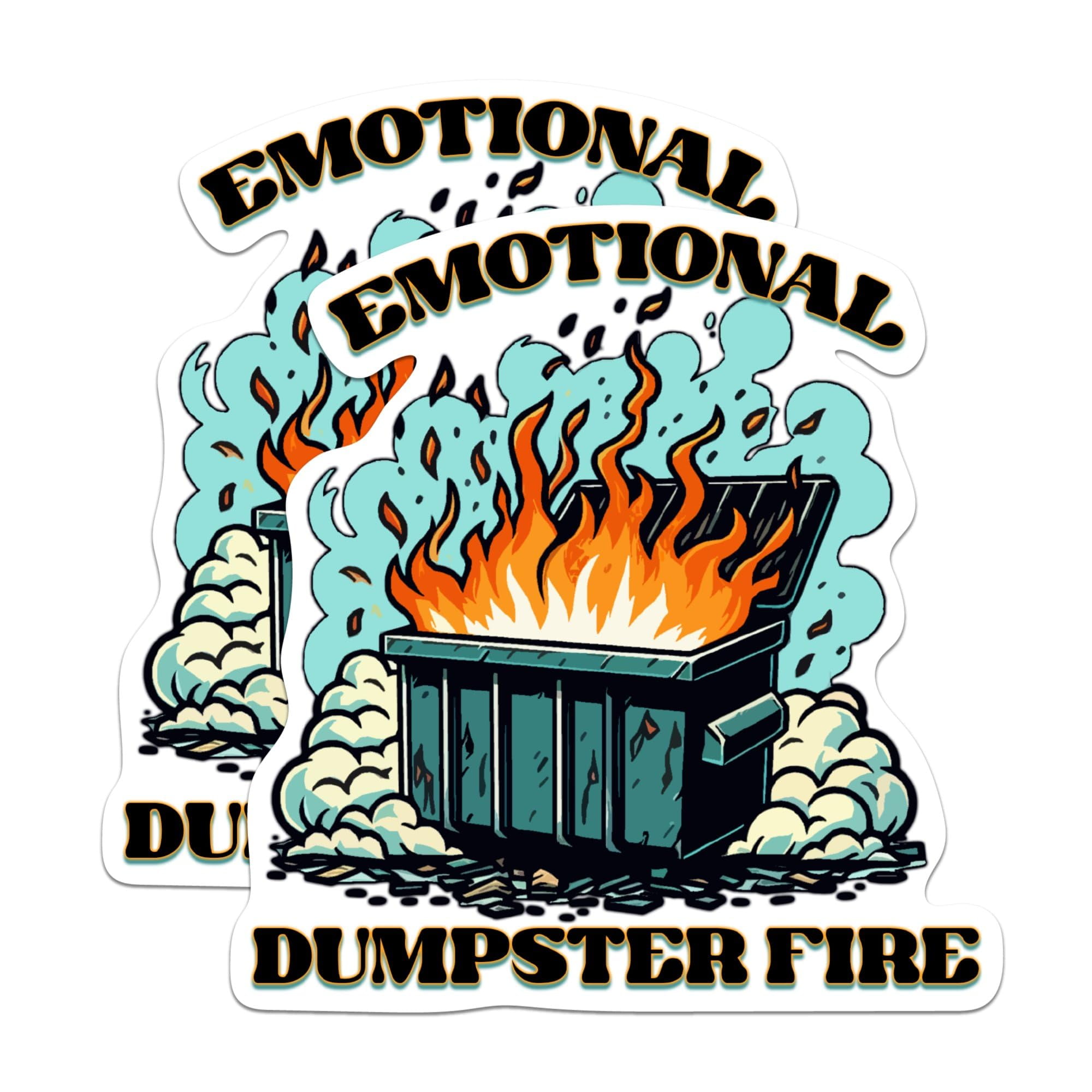 (2 Pack) Emotional Dumpster Fire Magnets - Funny Pun Magnet - 5" On ...