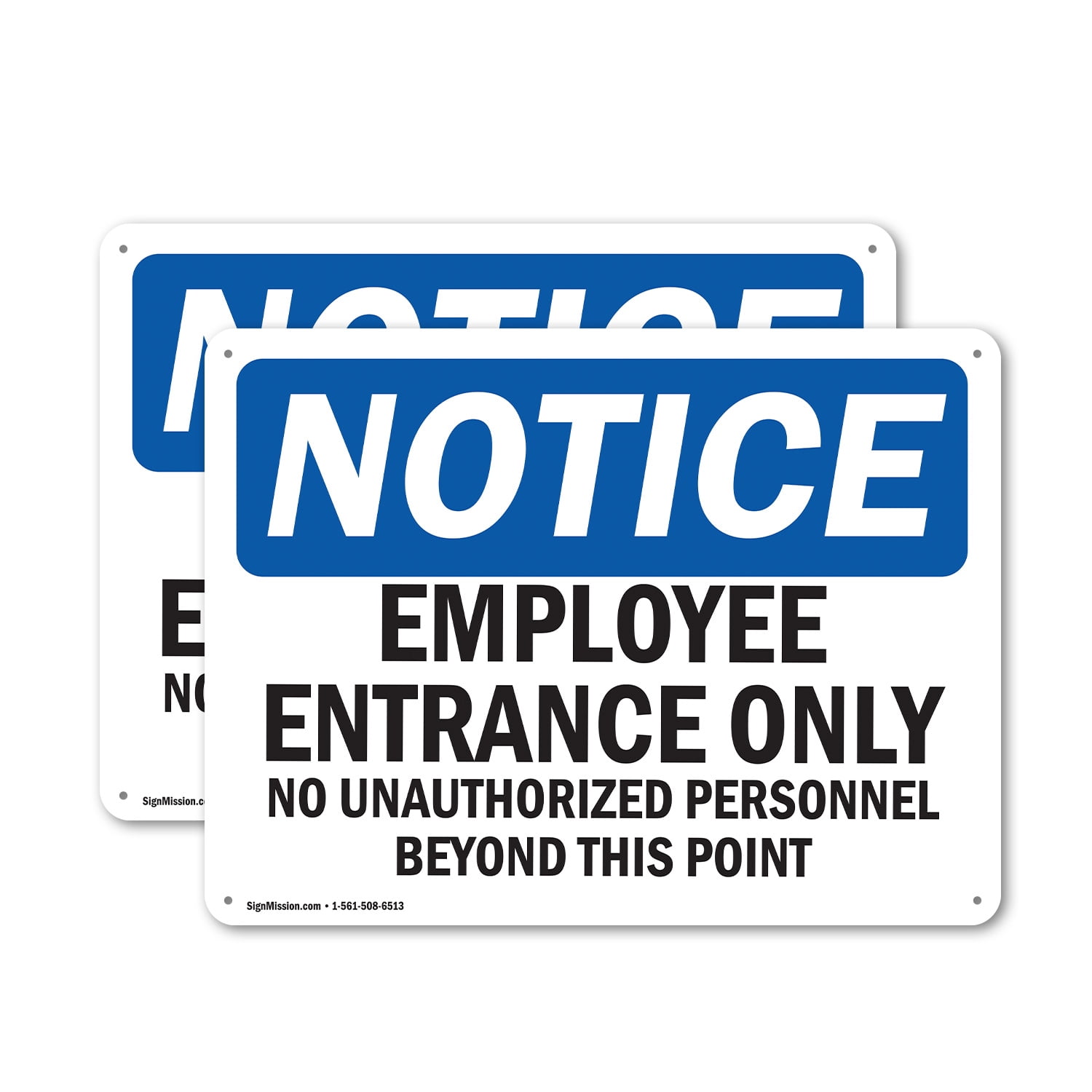 (2 Pack) Employee Entrance Only OSHA Notice Sign 14 Inch X 10 Inch ...