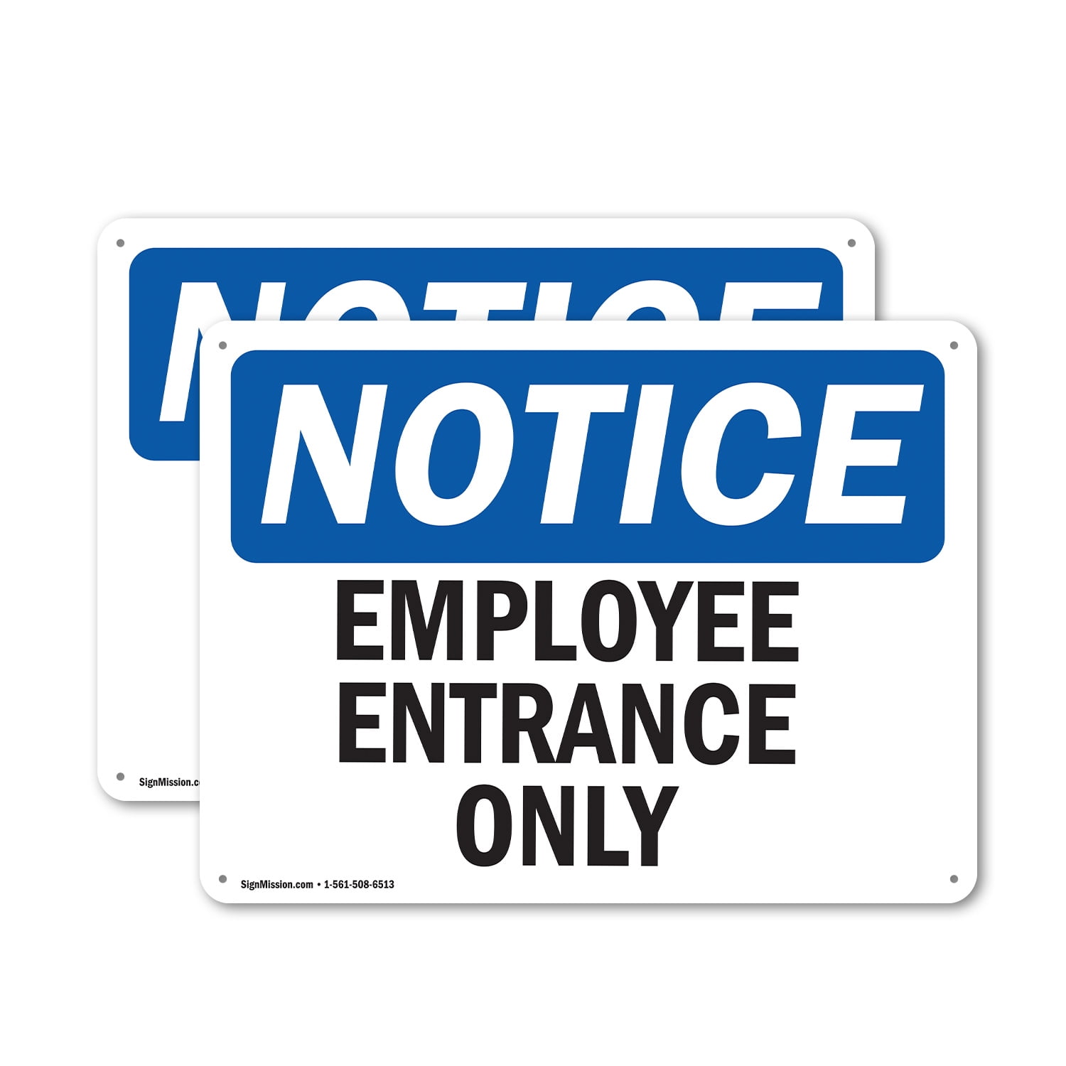 (2 Pack) Employee Entrance Only OSHA Notice Sign 24 Inch X 18 Inch ...