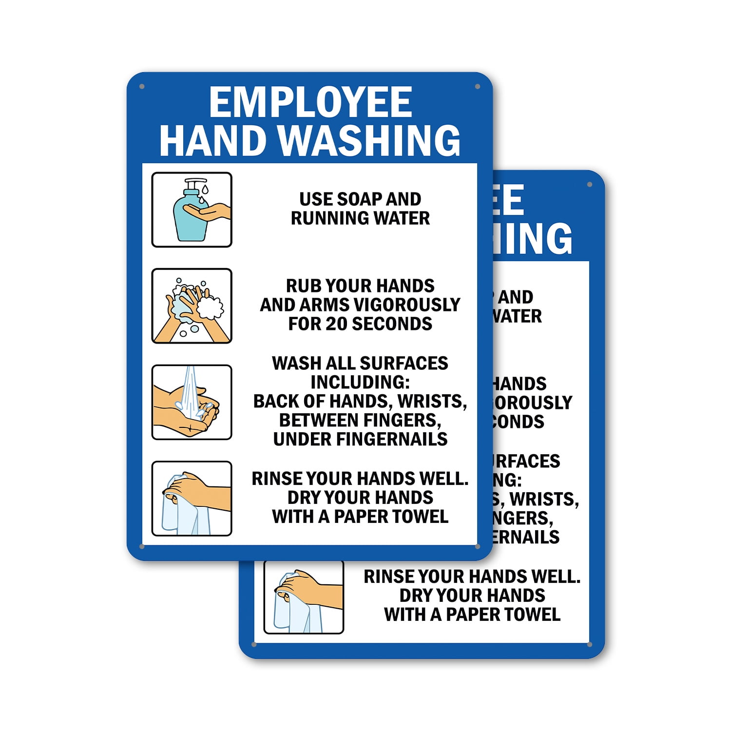 (2 Pack) Employee Hand Washing OSHA Notice Sign 10 Inch X 14 Inch ...
