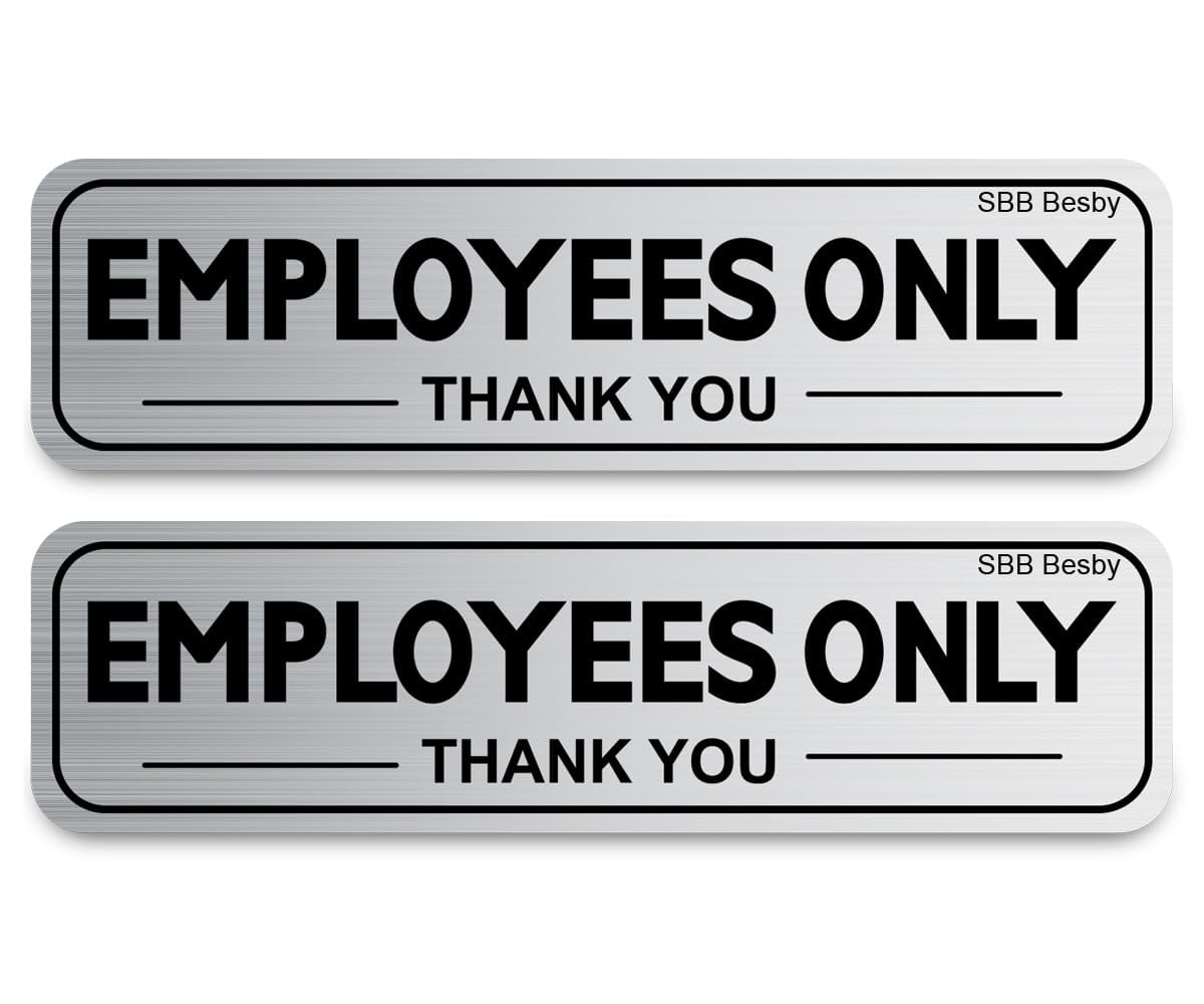 2 Pack Employees Only Door Sign Stickers, Premium Thick Vinyl with ...