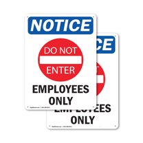 (2 Pack) Office Staff Only Keep Door Closed OSHA Notice Sign 24 Inch X ...