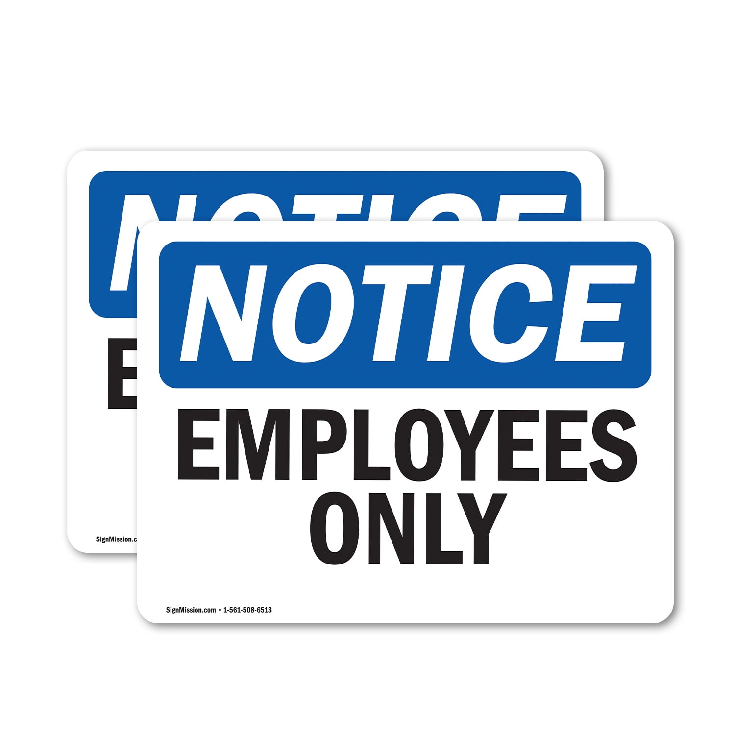 (2 Pack) Employees Only OSHA Notice Sign 24 Inch X 18 Inch Vinyl Label ...