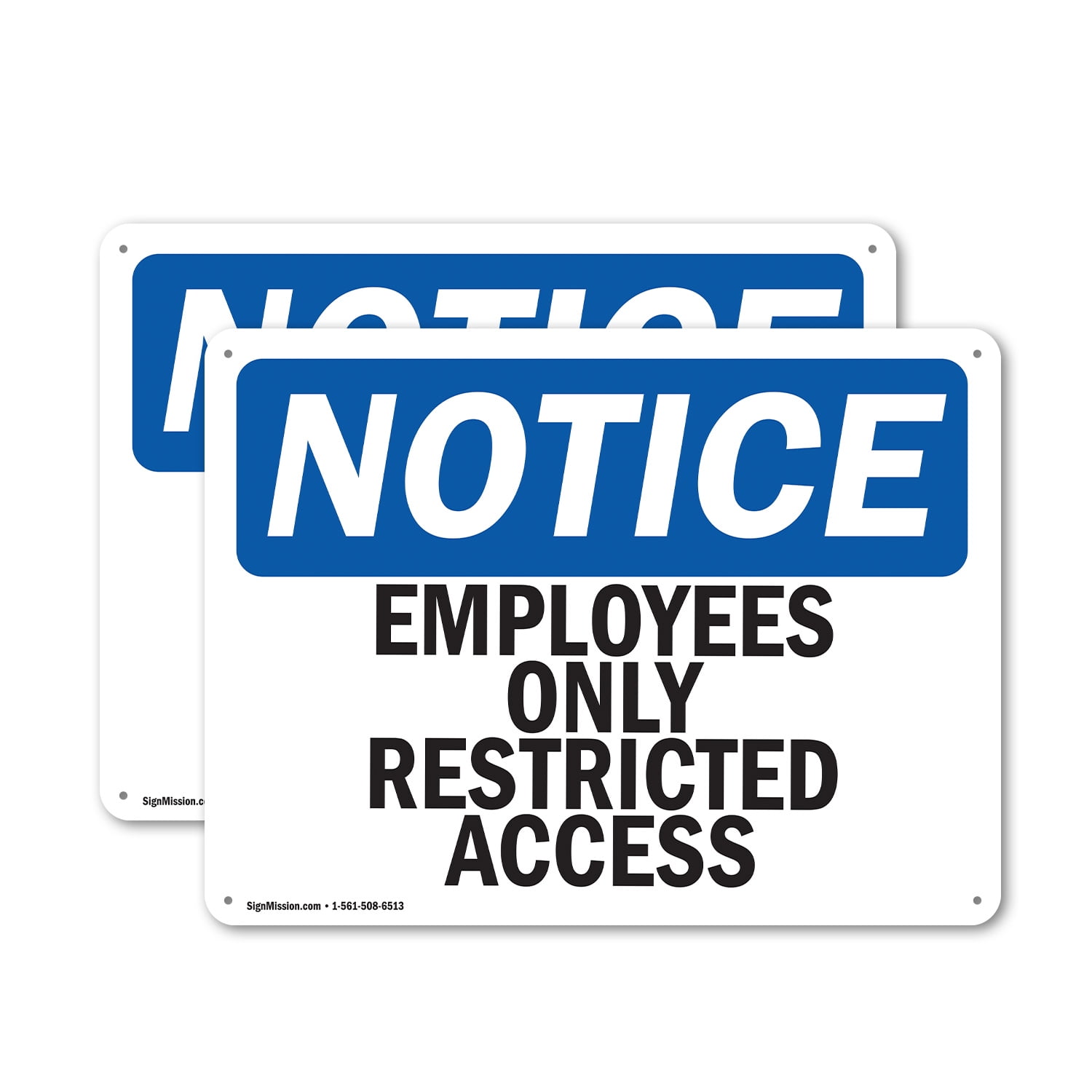 (2 Pack) Employees Only Restricted Access OSHA Notice Sign 14 Inch X 10 ...