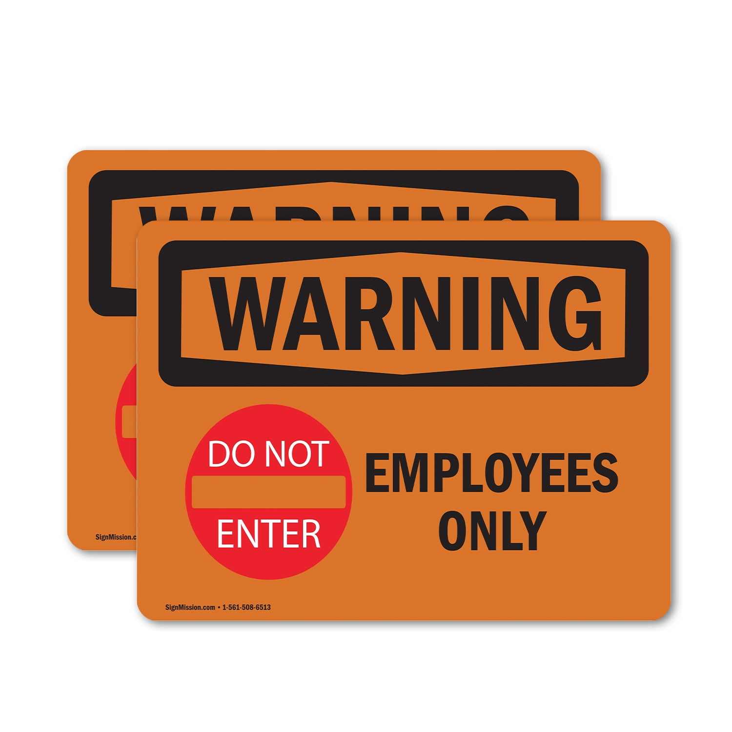 (2 Pack) Employees Only With Symbol OSHA Warning Sign 10 Inch X 7 Inch ...