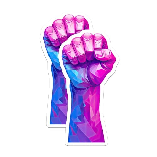 (2 Pack) Empowerment Fist Magnets - Multicolor Geometric Art ...