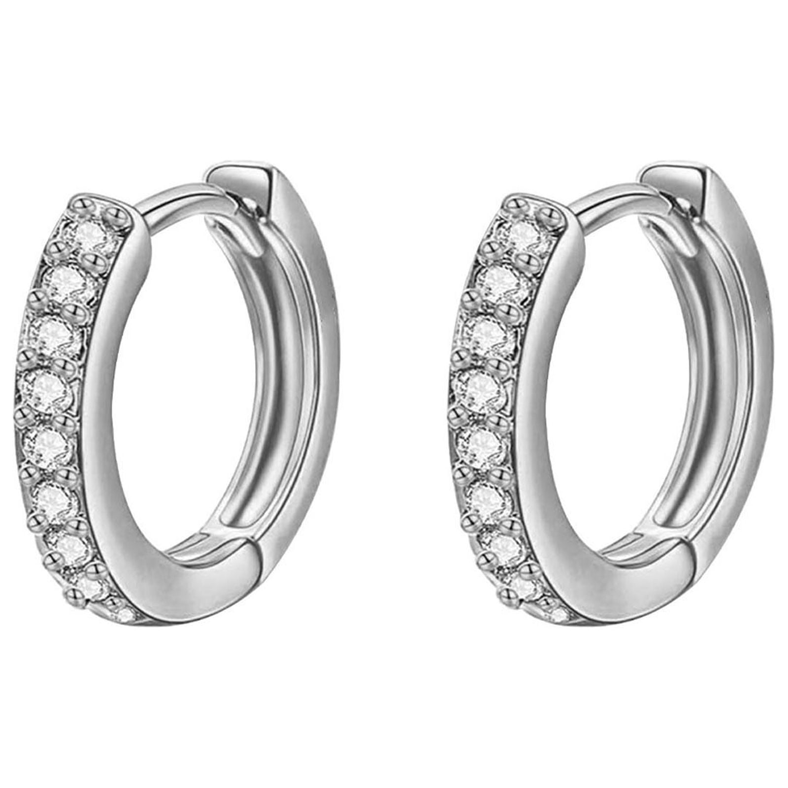 (2-Pack) Encrusted Korean Ear Accessories Beaded Hoop Earrings Senior ...