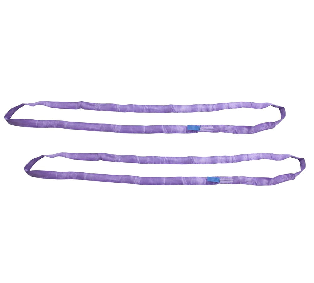 (2 Pack) Endless Round Sling 4' Purple 2600# Vertical, 2100 # Choker ...