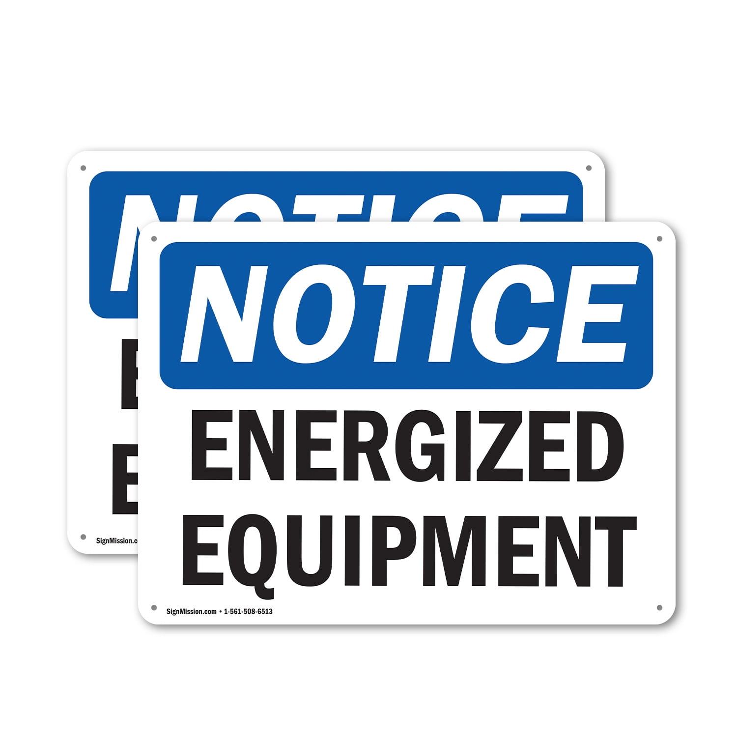 (2 Pack) Energized Equipment OSHA Notice Sign 18 Inch X 12 Inch Indoor ...