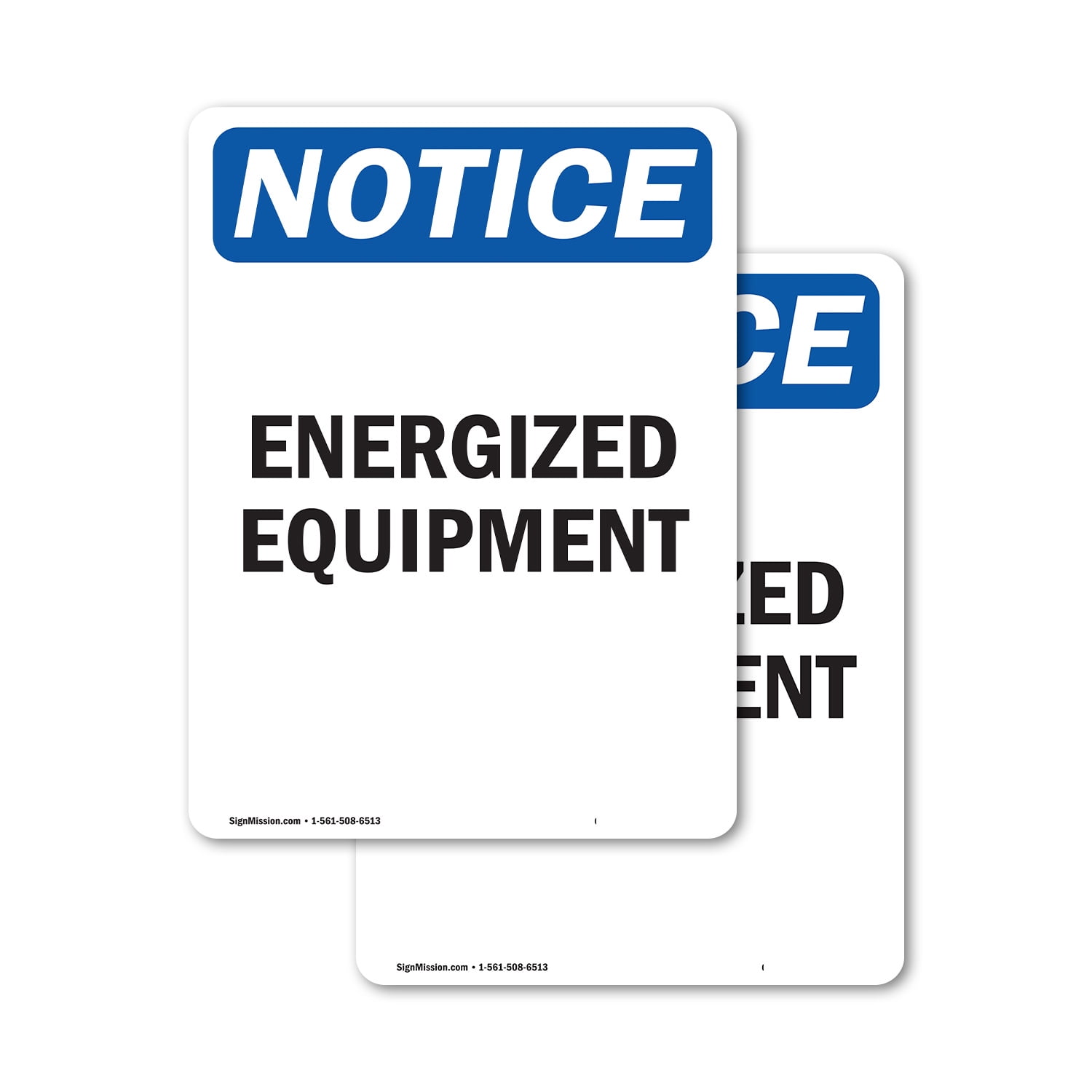 (2 Pack) Energized Equipment OSHA Notice Sign 5 Inch X 7 Inch Vinyl ...