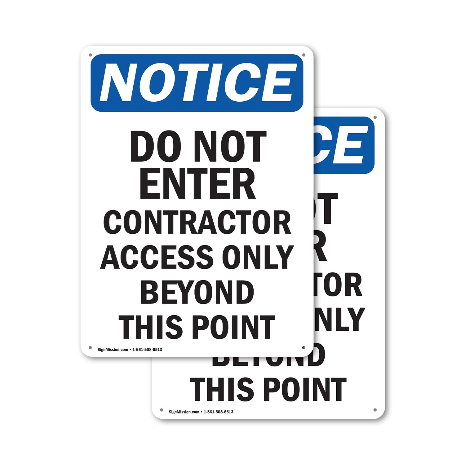 (2 Pack) Do Not Enter Contractor Access OSHA Notice Sign 7 Inch X 10 ...