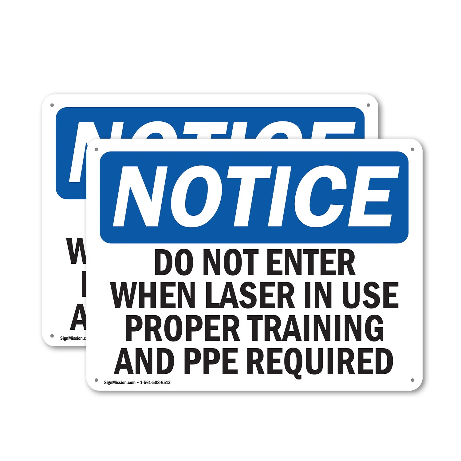 (2 Pack) Do Not Enter When Laser In Use Proper Training OSHA Notice ...