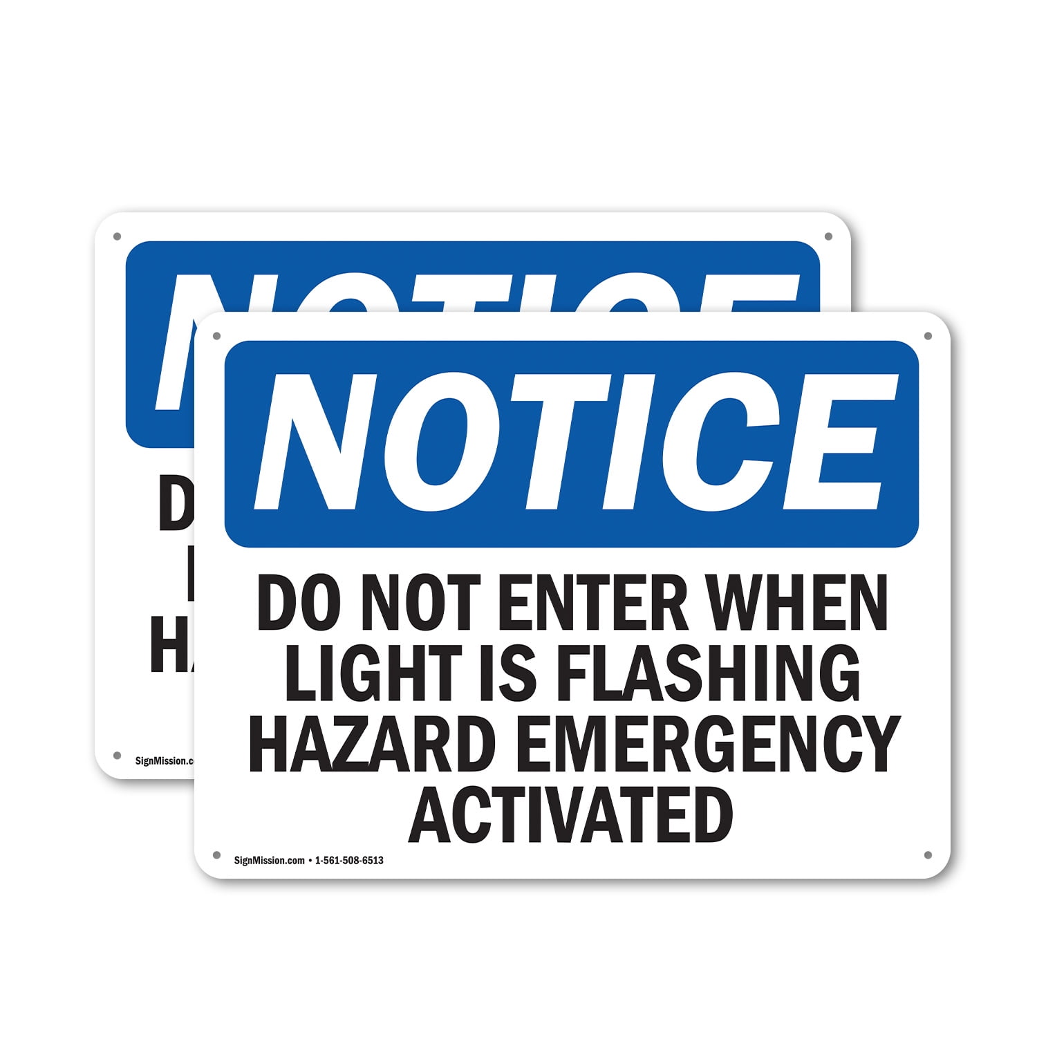 (2 Pack) Do Not Enter When Light Is Flashing Hazmat OSHA Notice Sign 10 ...