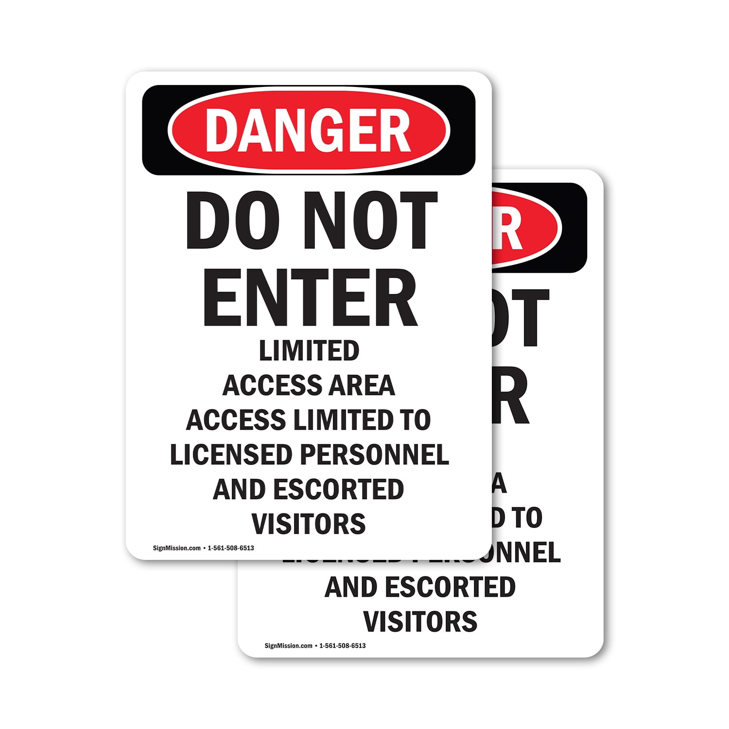 (2 Pack) Do Not Enter Limited Access Area OSHA Danger Sign 5 Inch X 3.5 ...