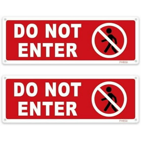 2 Pack Do Not Enter Signs, 9x3 Inch Aluminum No Trespassing Signs ...
