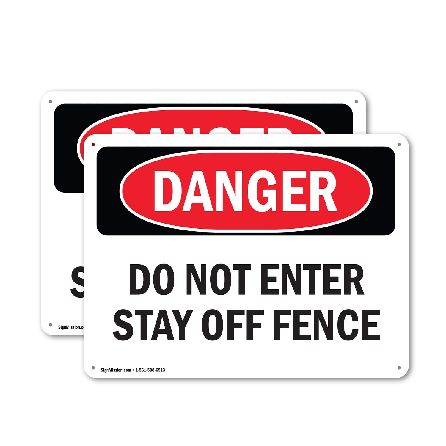 (2 Pack) Do Not Enter Stay Off Fence OSHA Danger Sign 14 Inch X 10 Inch ...