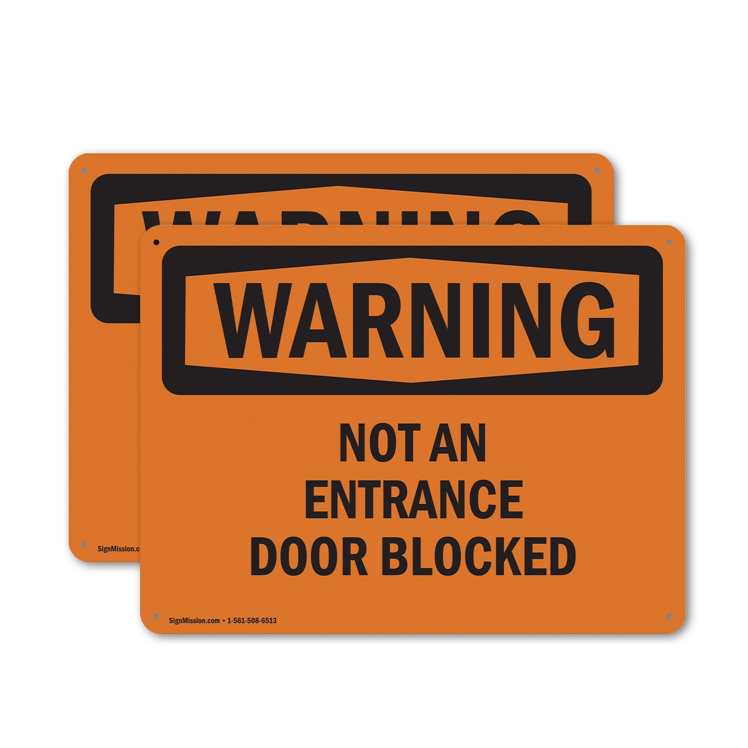 (2 Pack) Not An Entrance Door Blocked OSHA Warning Sign 14 Inch X 10 ...