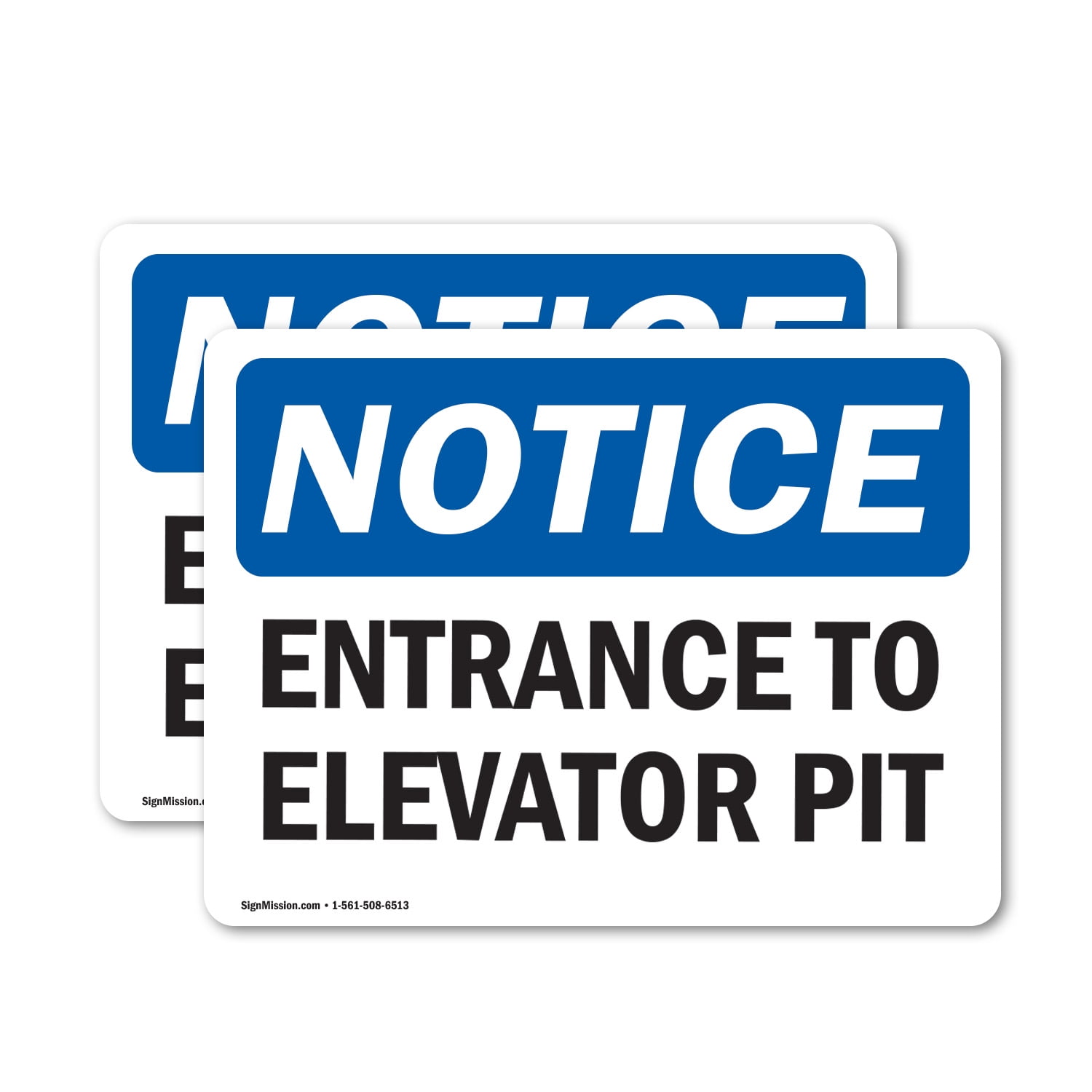 (2 Pack) Entrance To Elevator Pit OSHA Notice Sign 14 Inch X 10 Inch ...