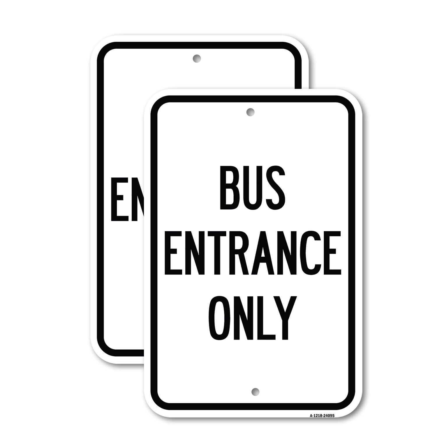 (2 Pack) Entrance Sign Bus Entrance Only | 12" X 18" Heavy-Gauge ...