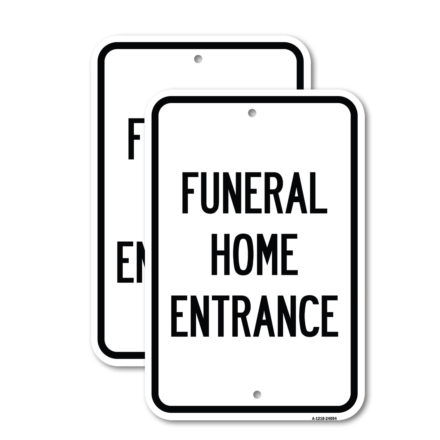 (2 Pack) Entrance Sign Funeral Home Entrance | 12" X 18" Heavy-Gauge ...